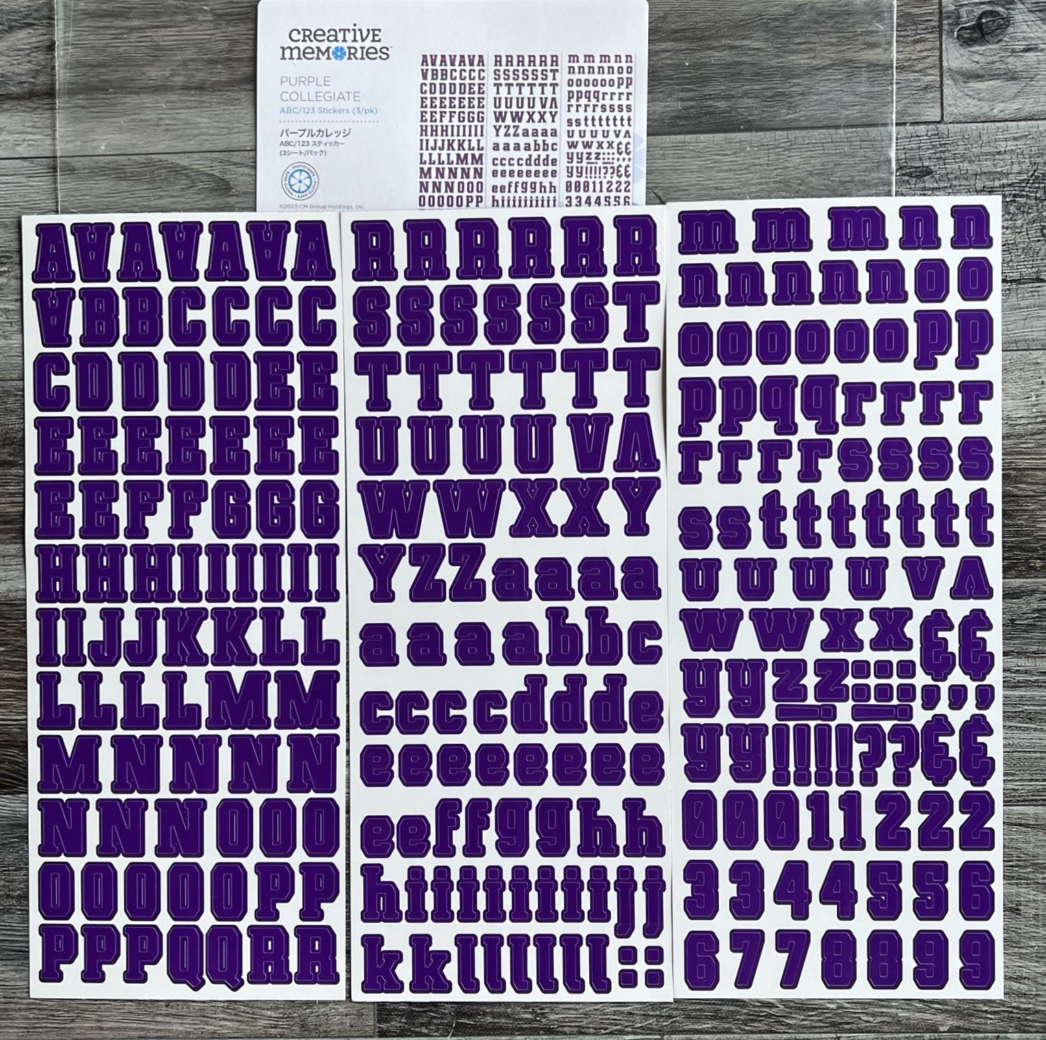 Purple Collegiate ABC/123 Stickers - Tessa Scrapbooks
