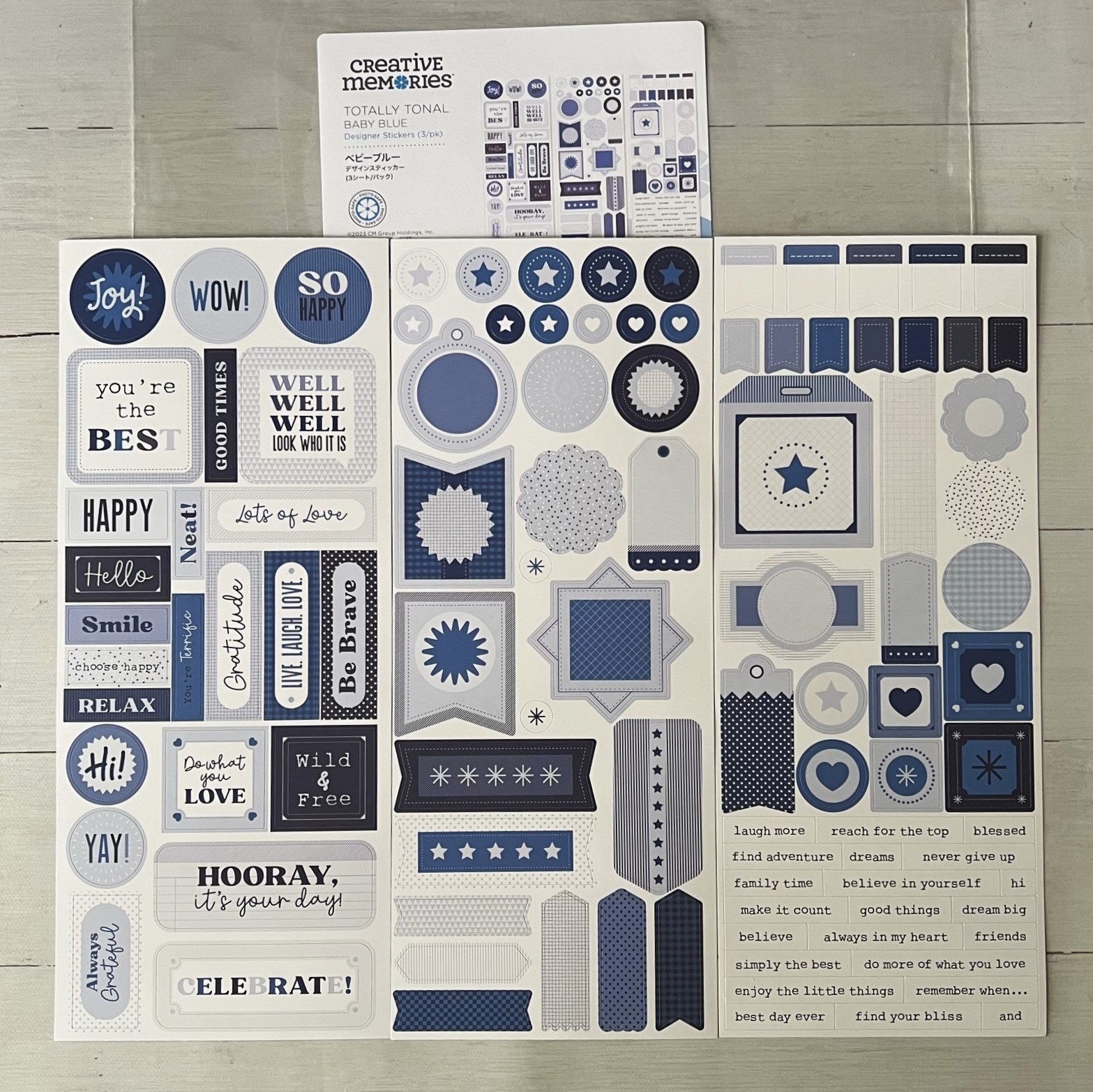 Totally Tonal Baby Blue Stickers - Tessa Scrapbooks