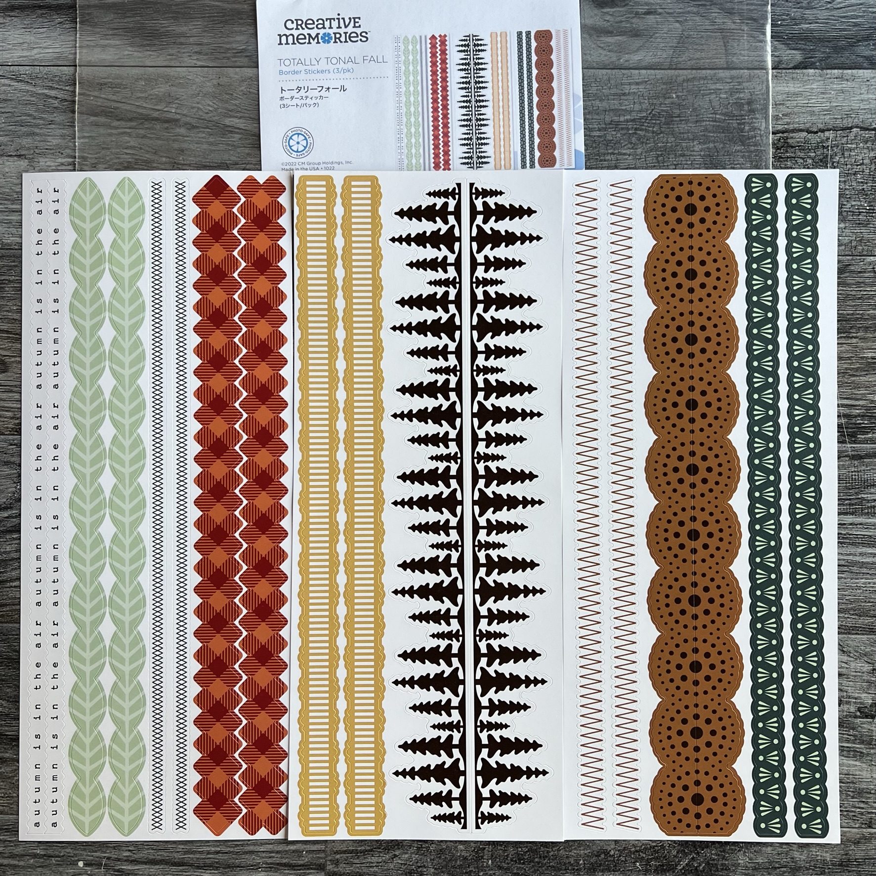 Totally Tonal Fall Border Stickers - Tessa Scrapbooks