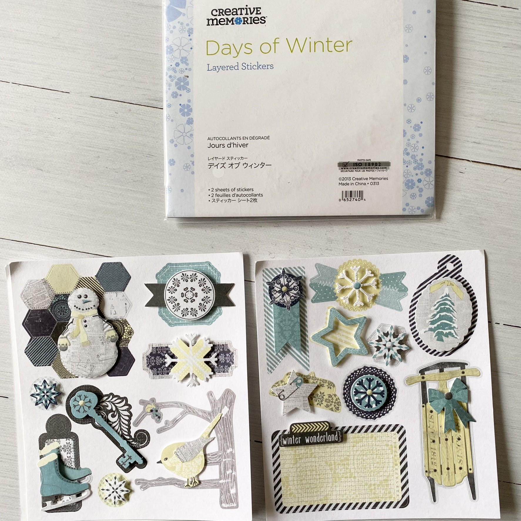 Days of Winter Layered Stickers - Tessa Scrapbooks