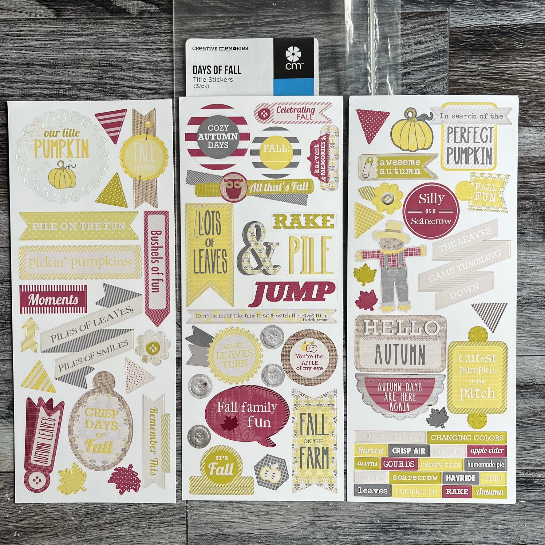 Days Of Fall Title Stickers - Tessa Scrapbooks