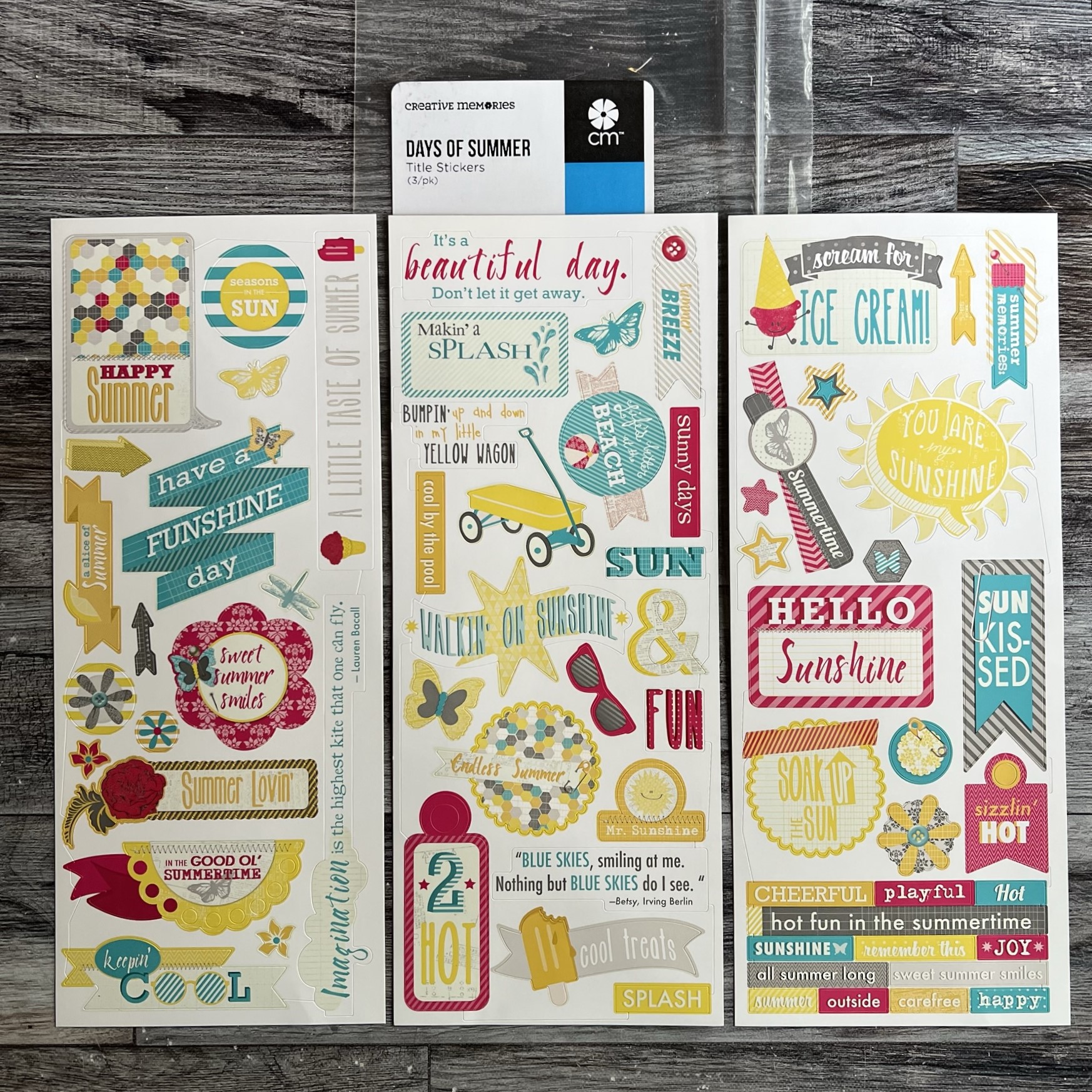 Days Of Summer Title Stickers - Tessa Scrapbooks