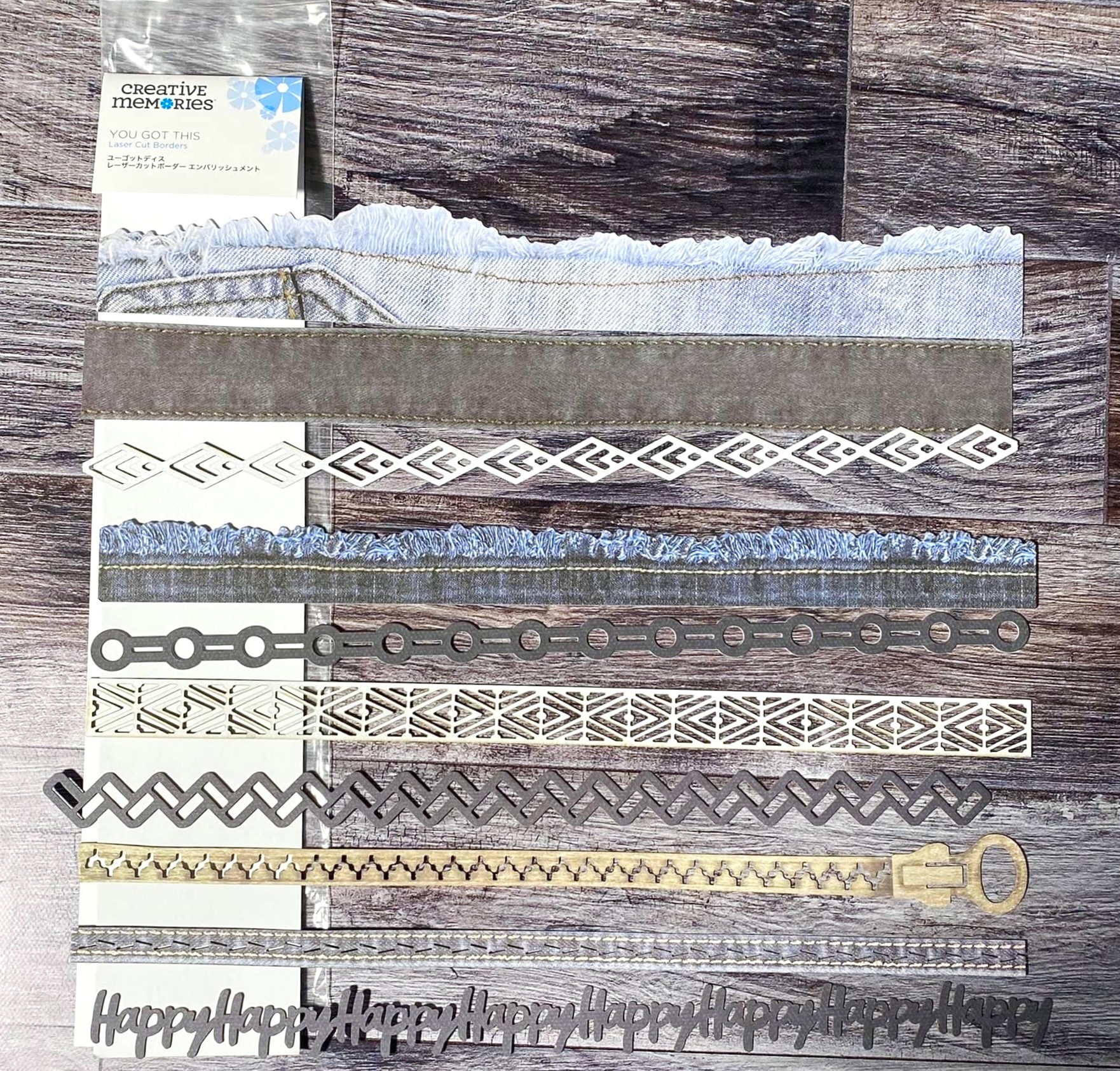 You Got This Denim Laser Cut Borders - Tessa Scrapbooks