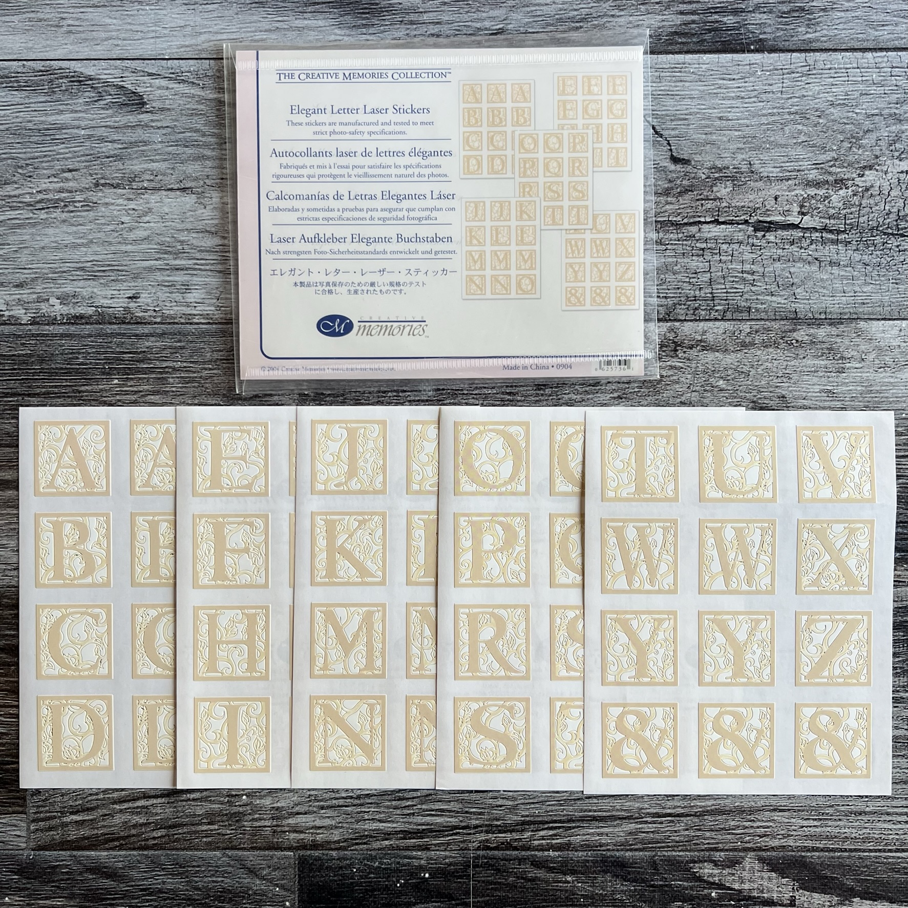 Elegant Letter Laser Stickers - Tessa Scrapbooks