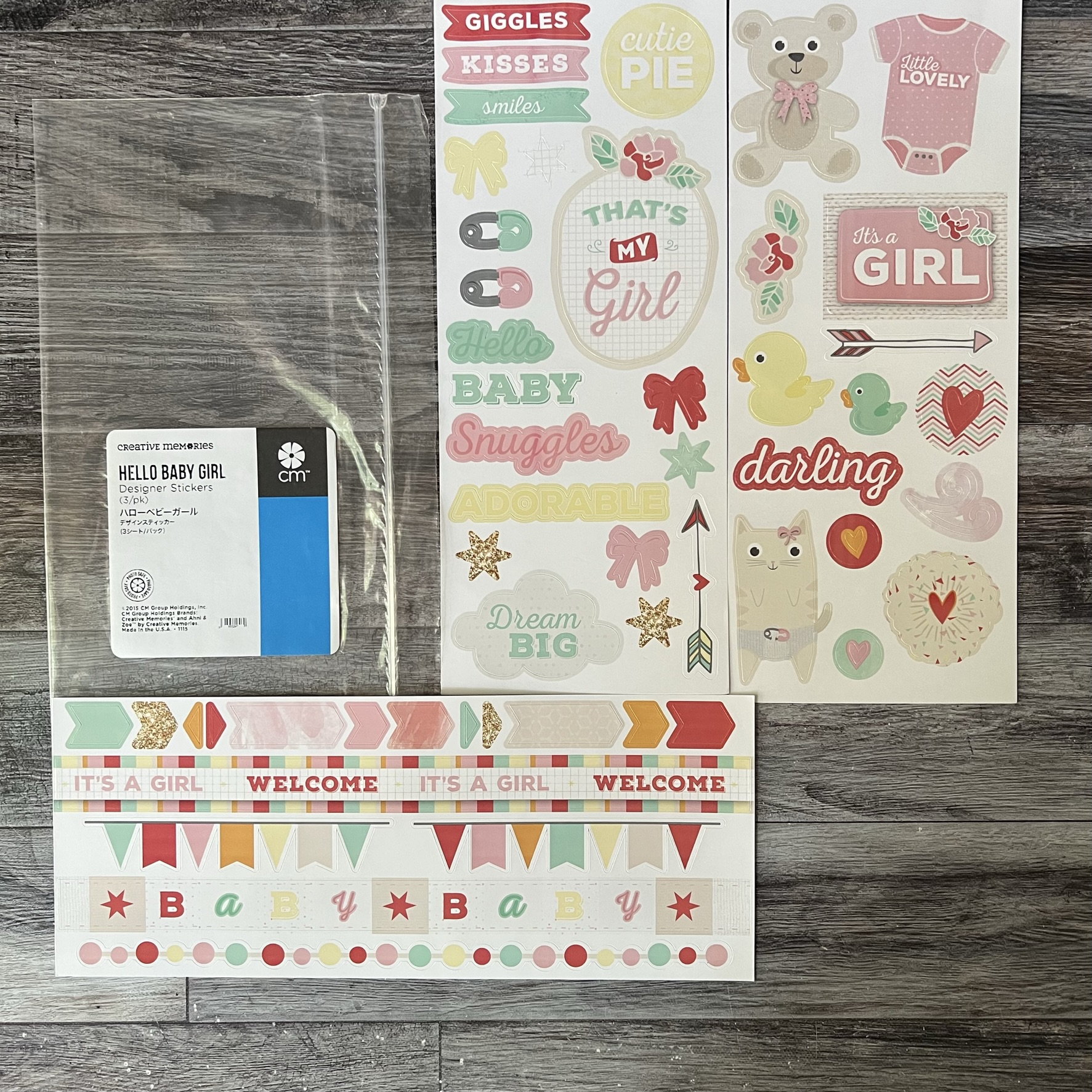 Hello Baby Girl Stickers by Creative Memories - Tessa Scrapbooks