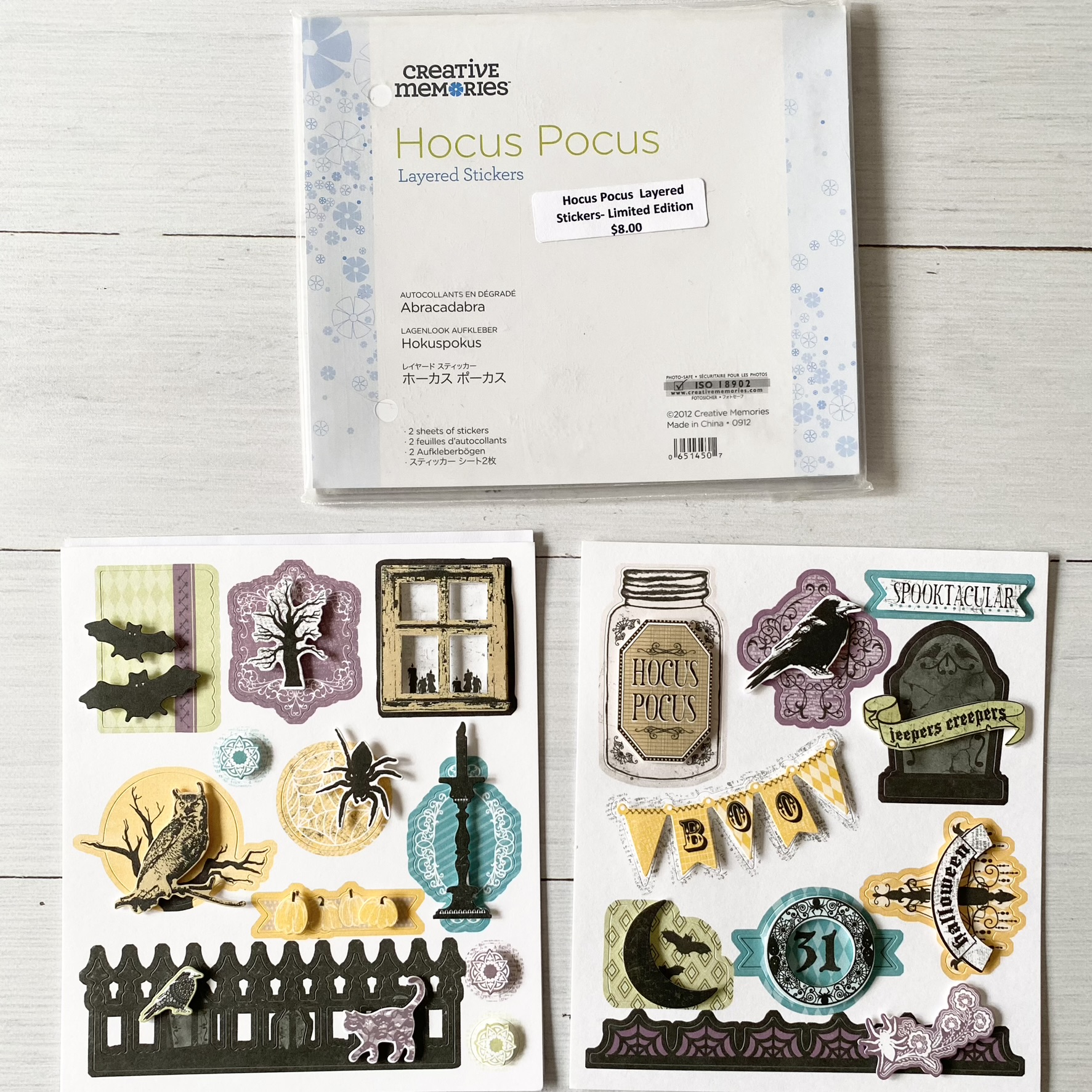 Hocus Pocus Layered Stickers - Tessa Scrapbooks