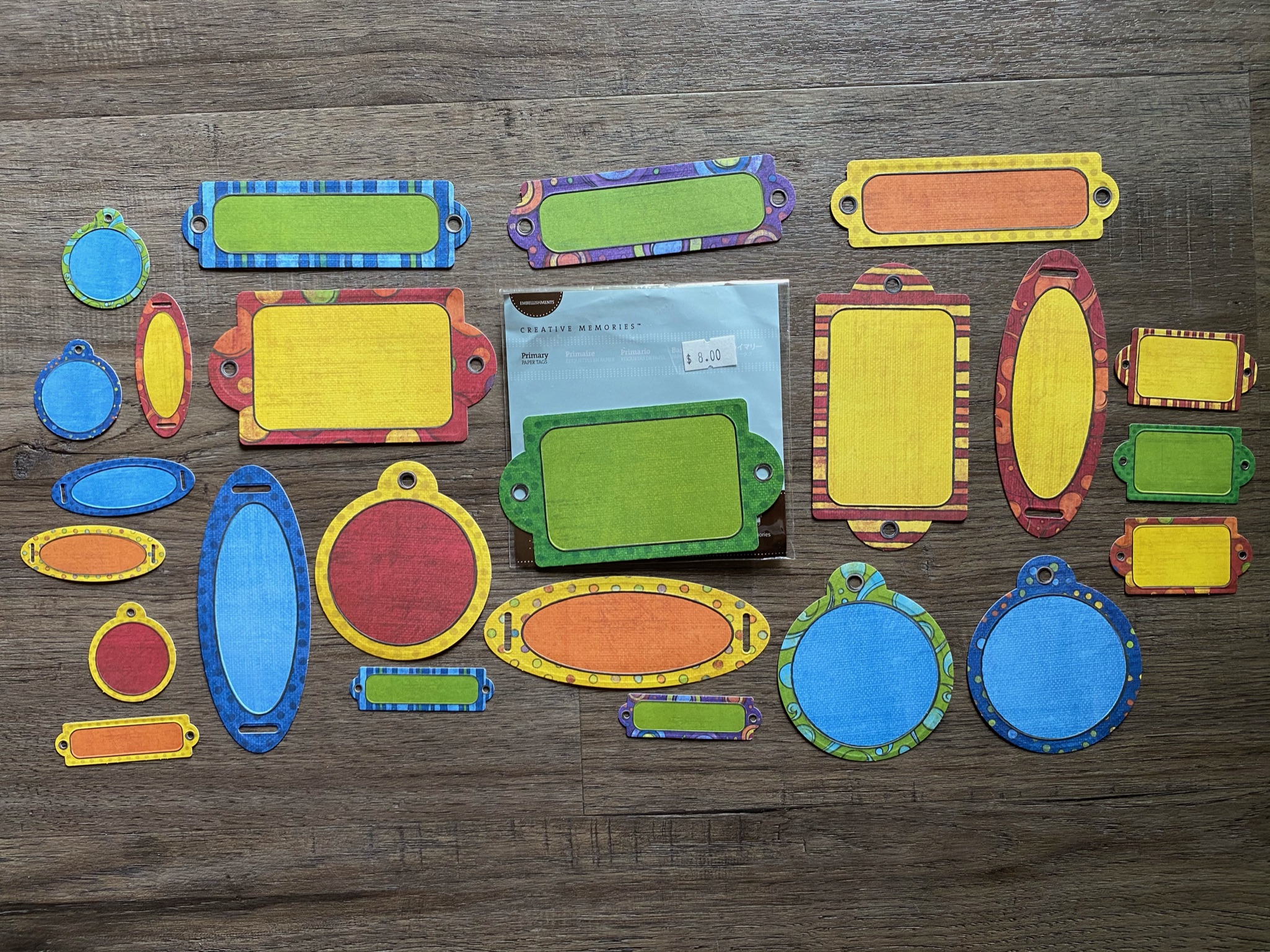 Primary Paper Tags - Tessa Scrapbooks