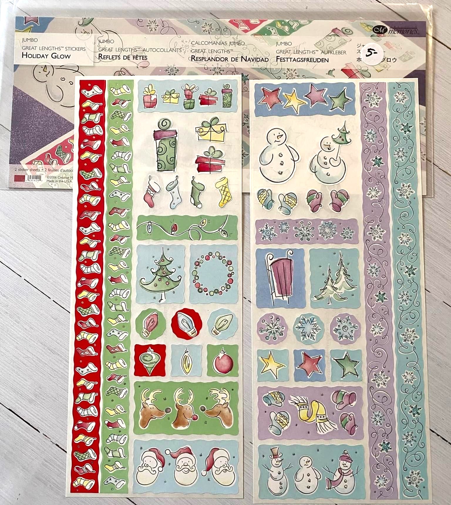 Jumbo Great Lengths Holiday Glow Stickers - Tessa Scrapbooks