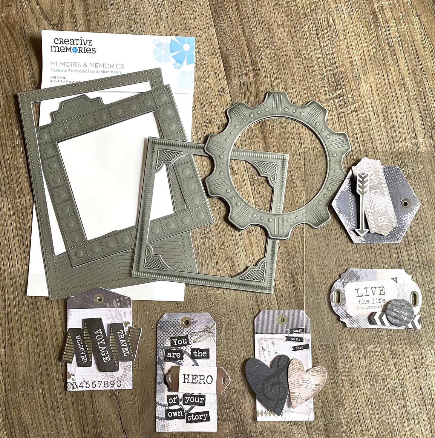 Memoirs & Memories Foiled & Embossed Embellishments - Tessa Scrapbooks