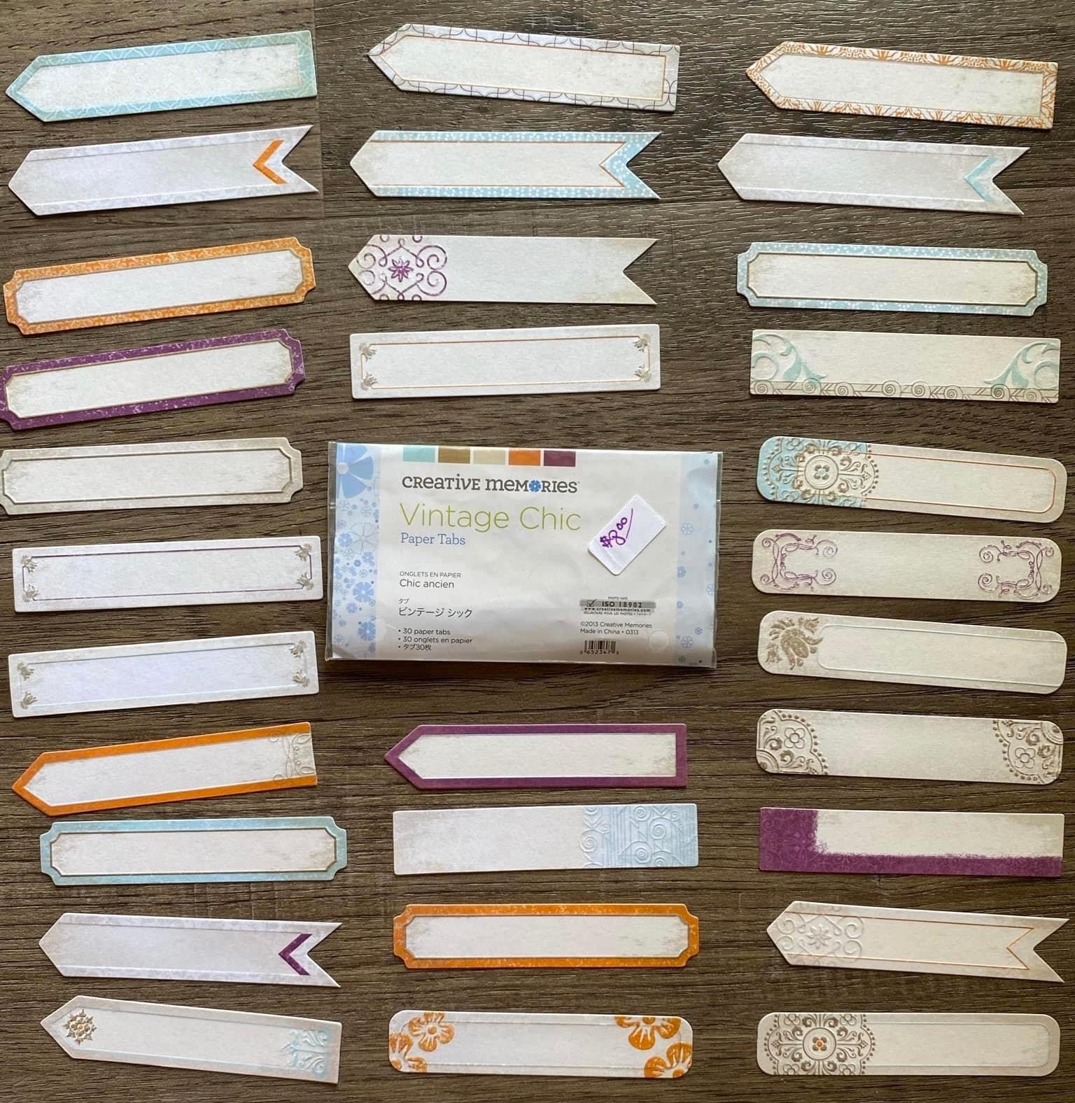Vintage Chic Paper Tabs - Tessa Scrapbooks