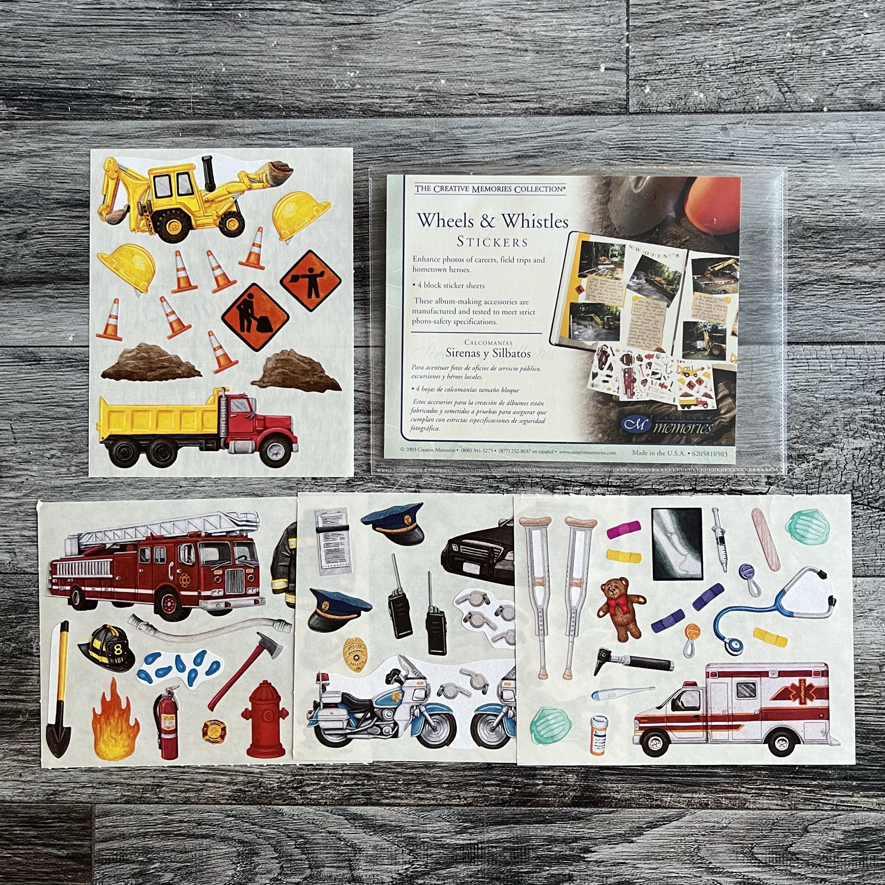 Wheels & Whistles Stickers - Tessa Scrapbooks