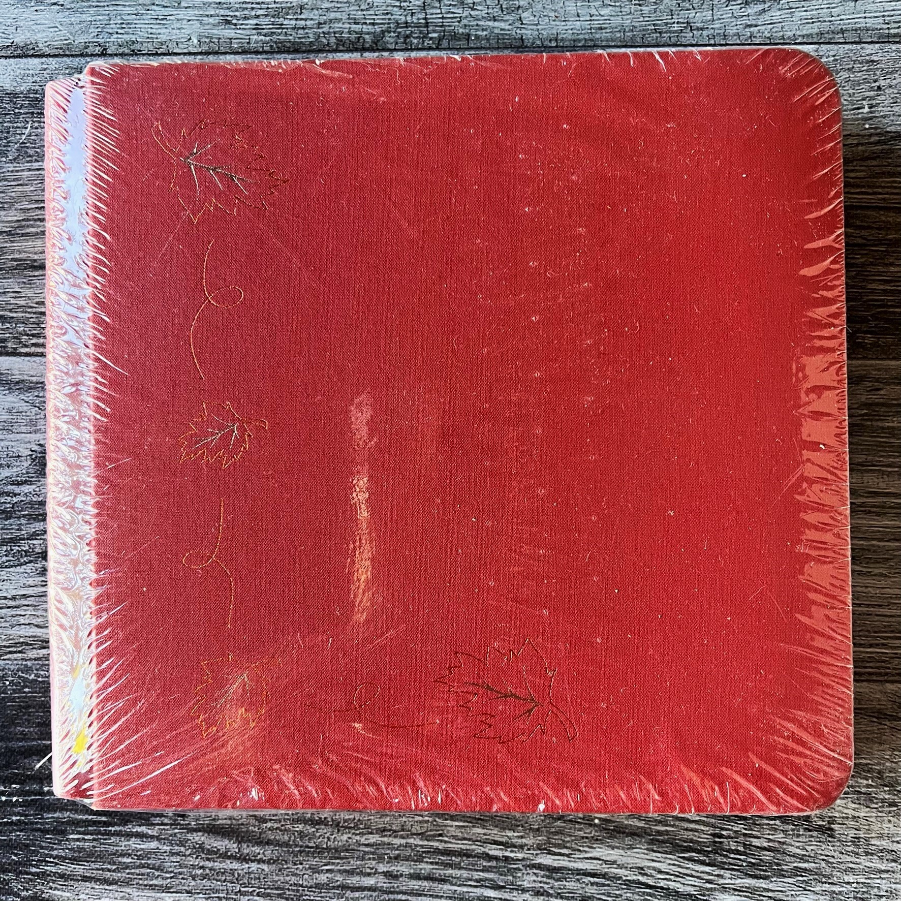 7x7 Burnt Orange Foiled Autumn Leaves Album - Tessa Scrapbooks