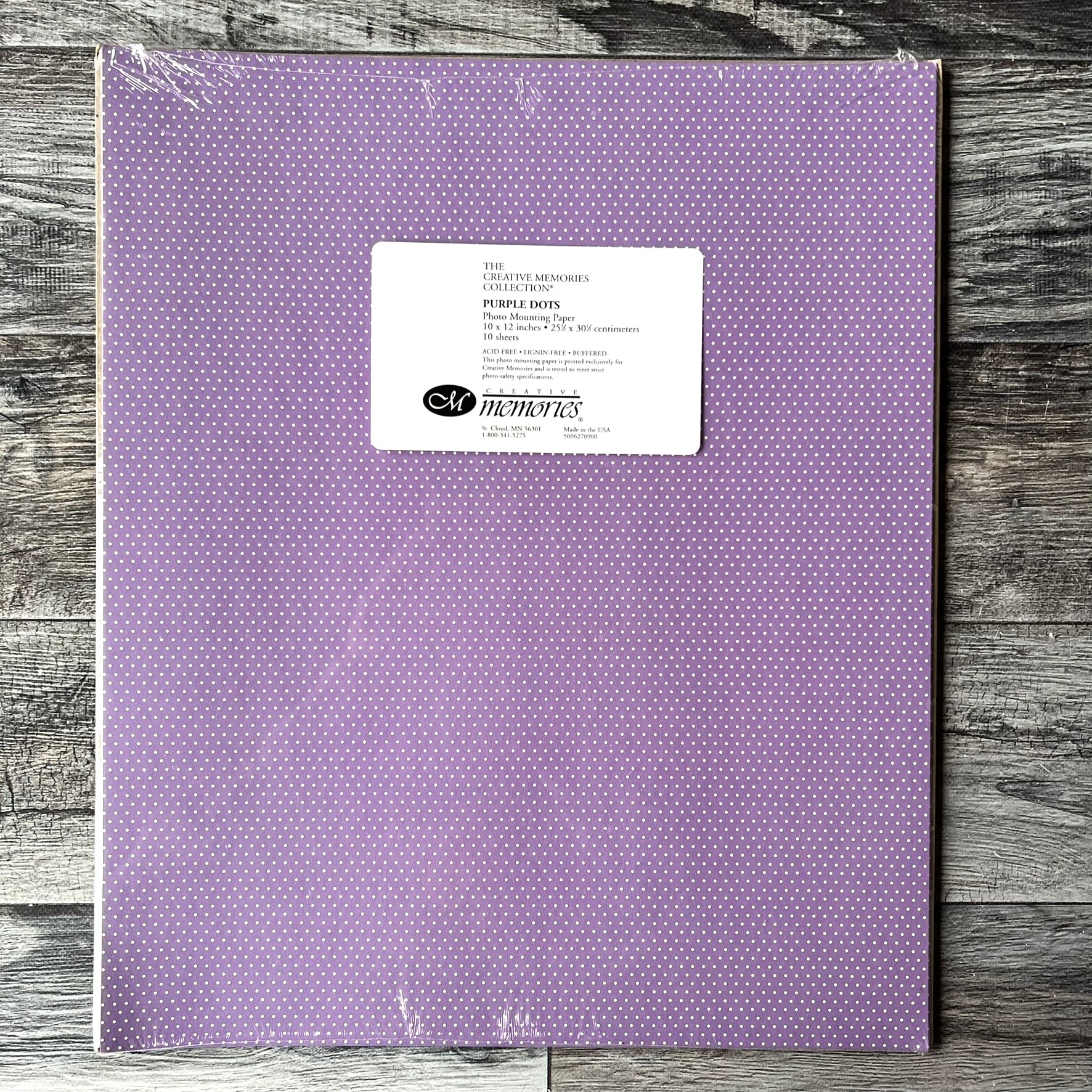 10x12 Purple Dots Paper - Tessa Scrapbooks
