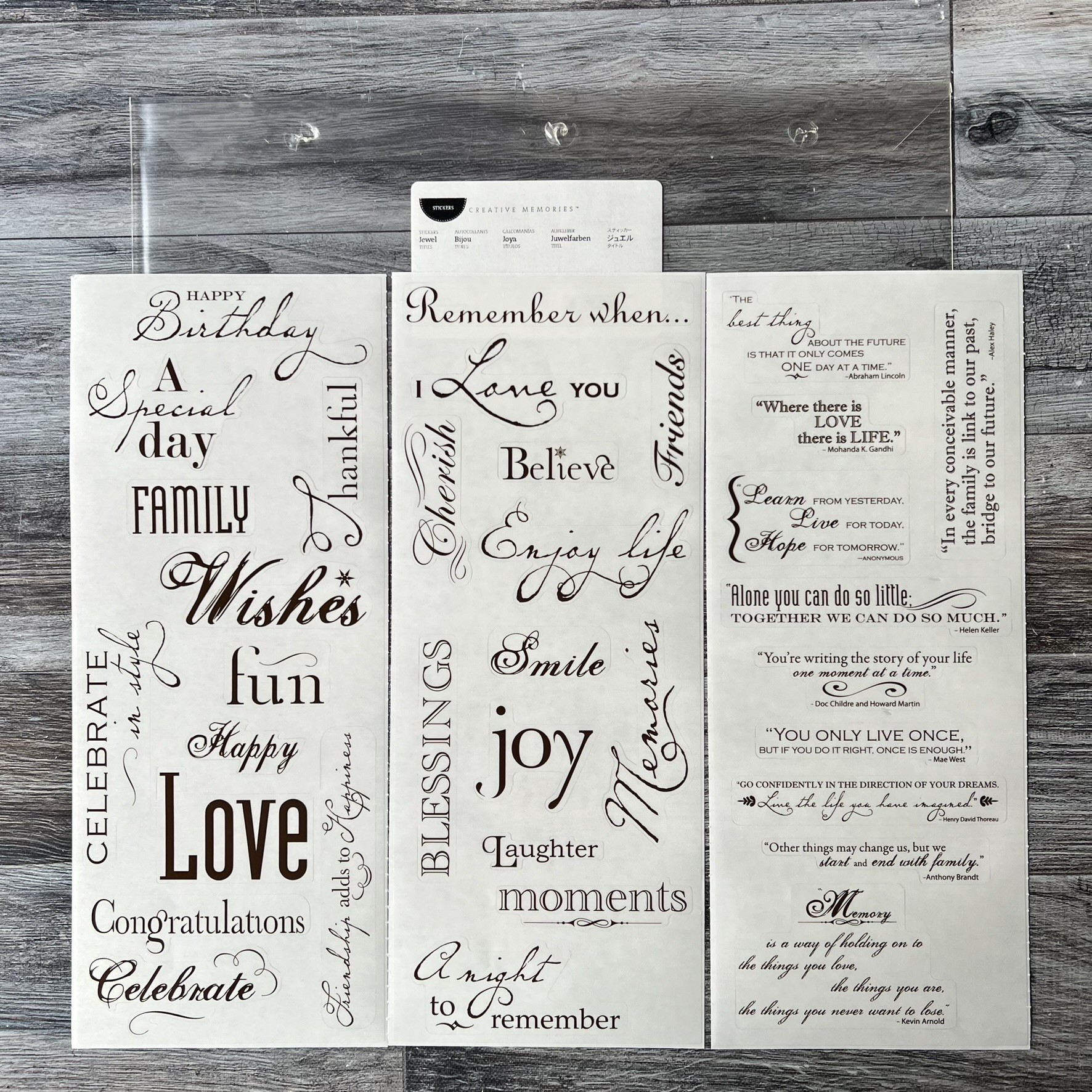 Jewel Title Stickers - Tessa Scrapbooks