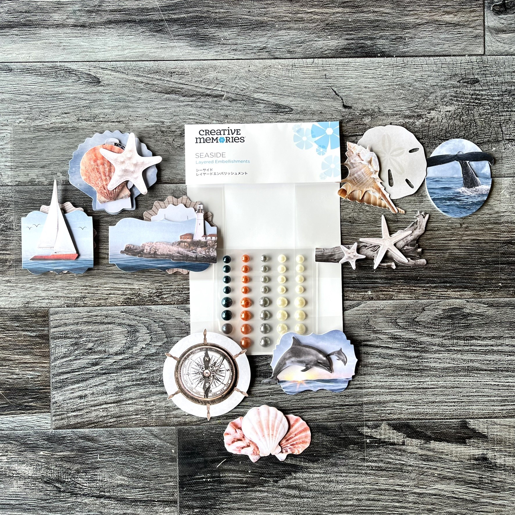 Seaside Layered Embellishments - Tessa Scrapbooks