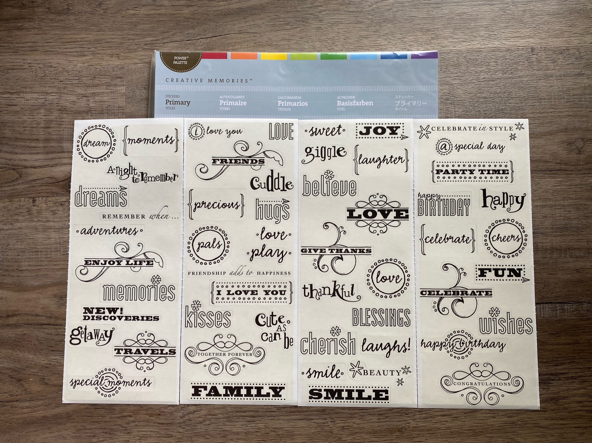 Primary Title Stickers 4/pack – Tessa Scrapbooks