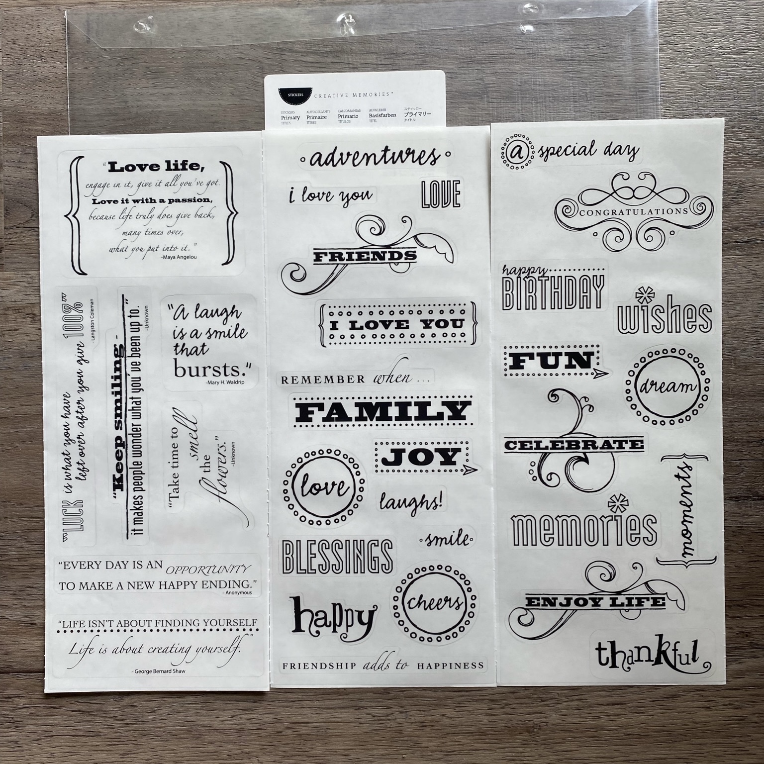 Primary Title Stickers 3/pack - Tessa Scrapbooks