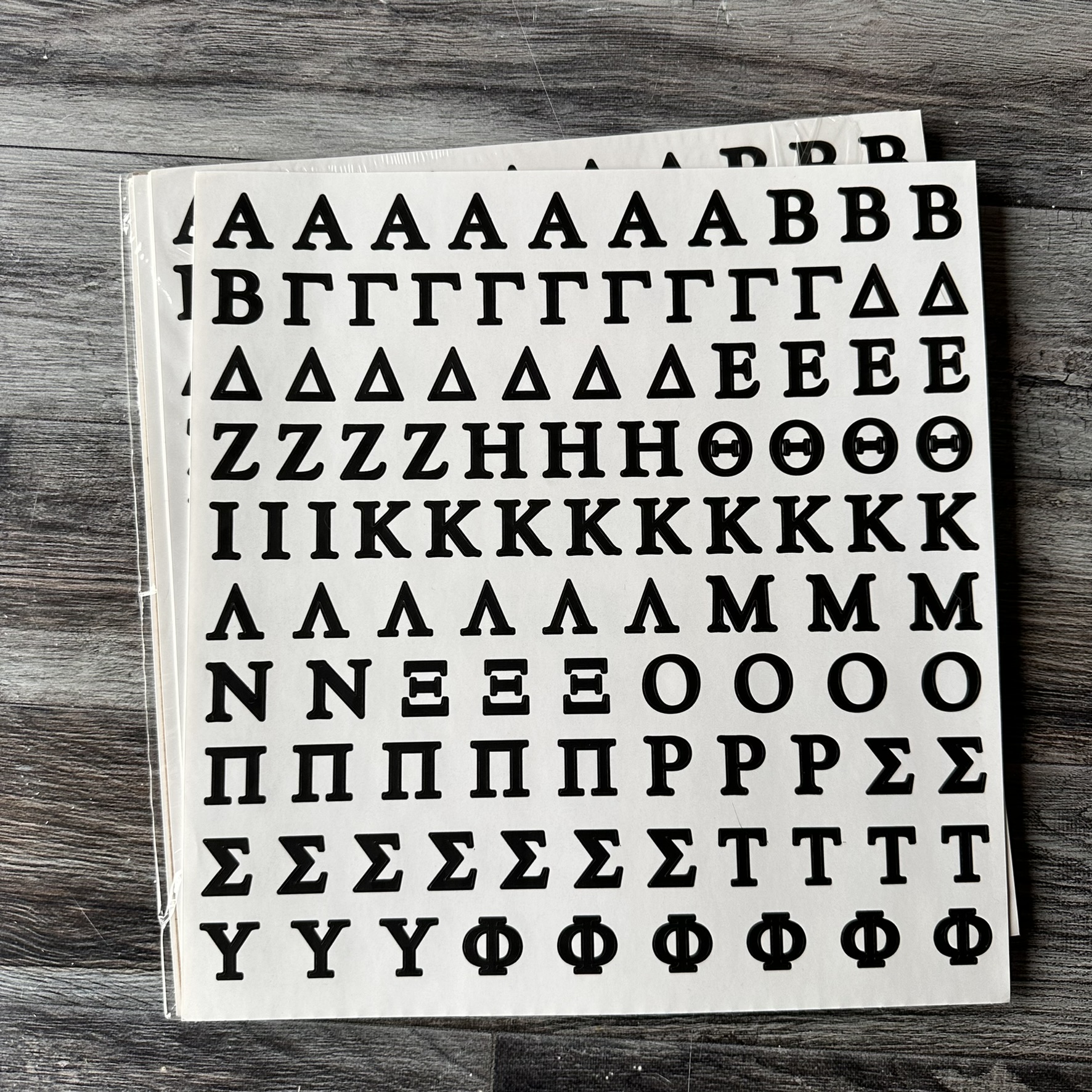 Greek ABC / 123 Sticker Sheet - Tessa Scrapbooks