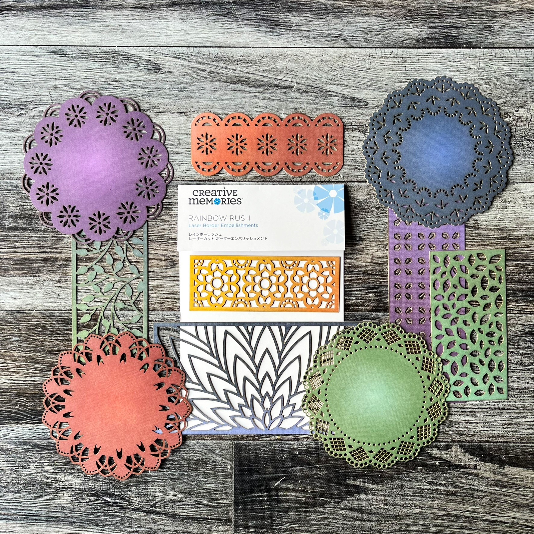 Rainbow Rush Laser Embellishments - Tessa Scrapbooks