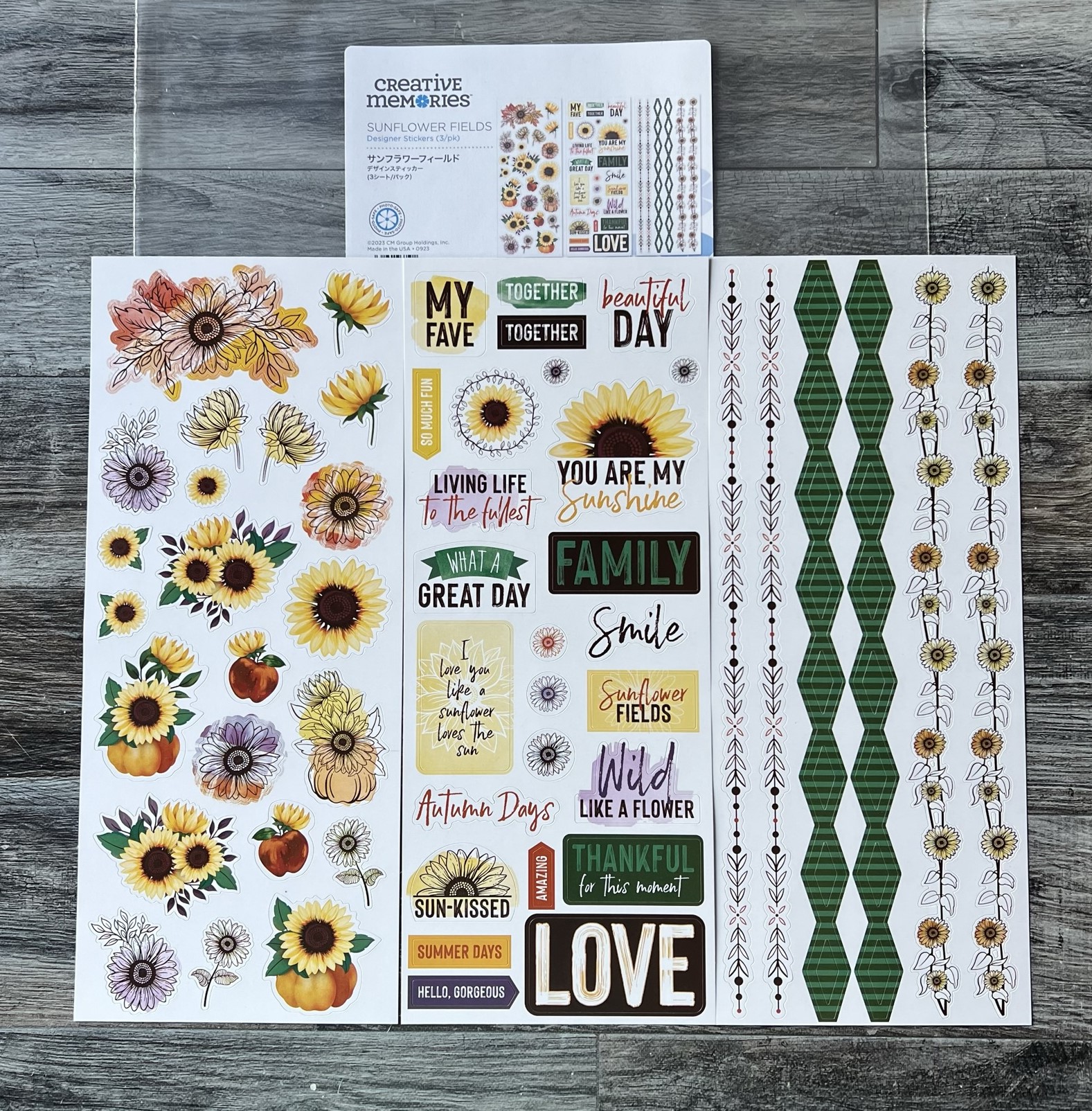 Sunflower Fields Stickers - Tessa Scrapbooks