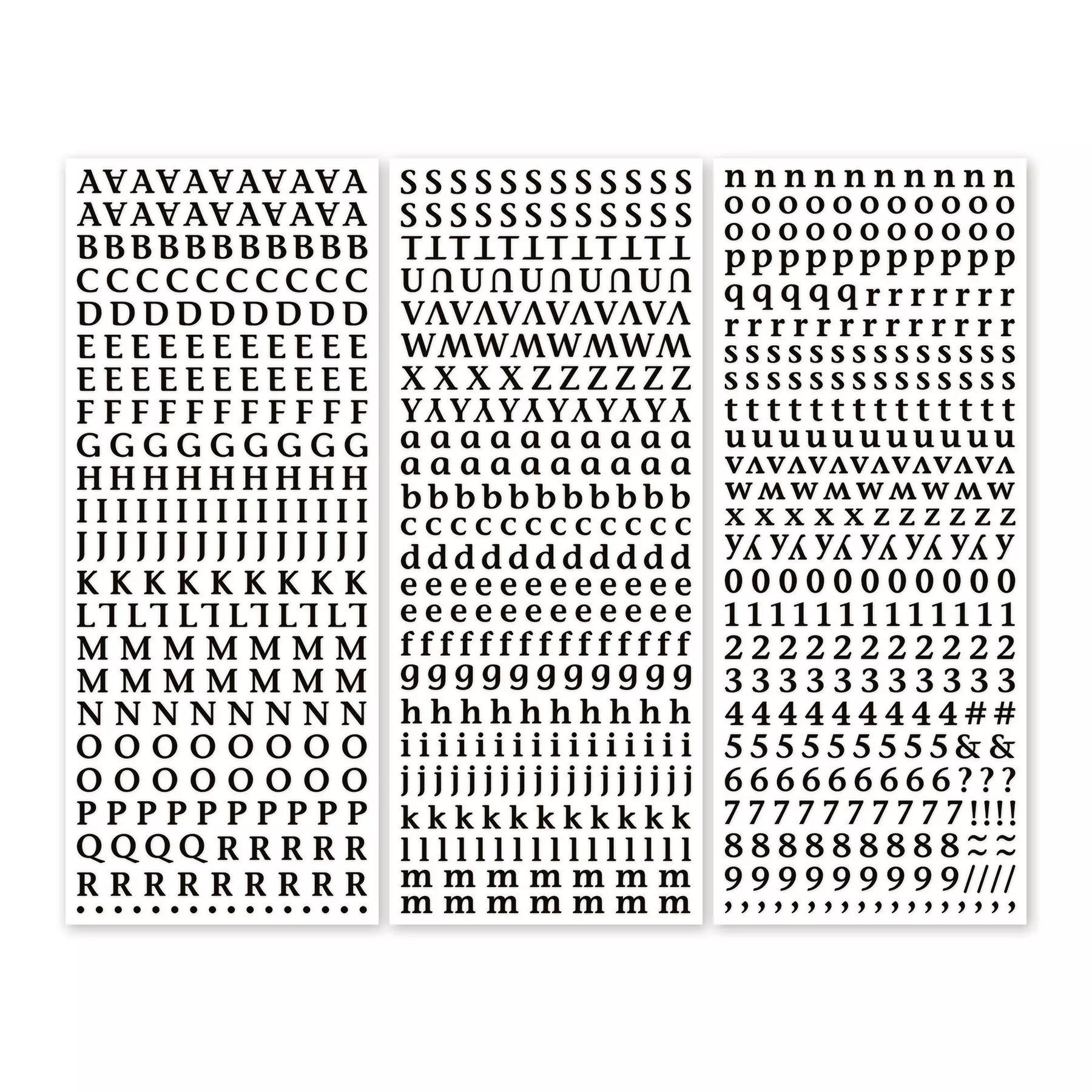 Black Classy Mini ABC/123 Letter Stickers - Tessa Scrapbooks
