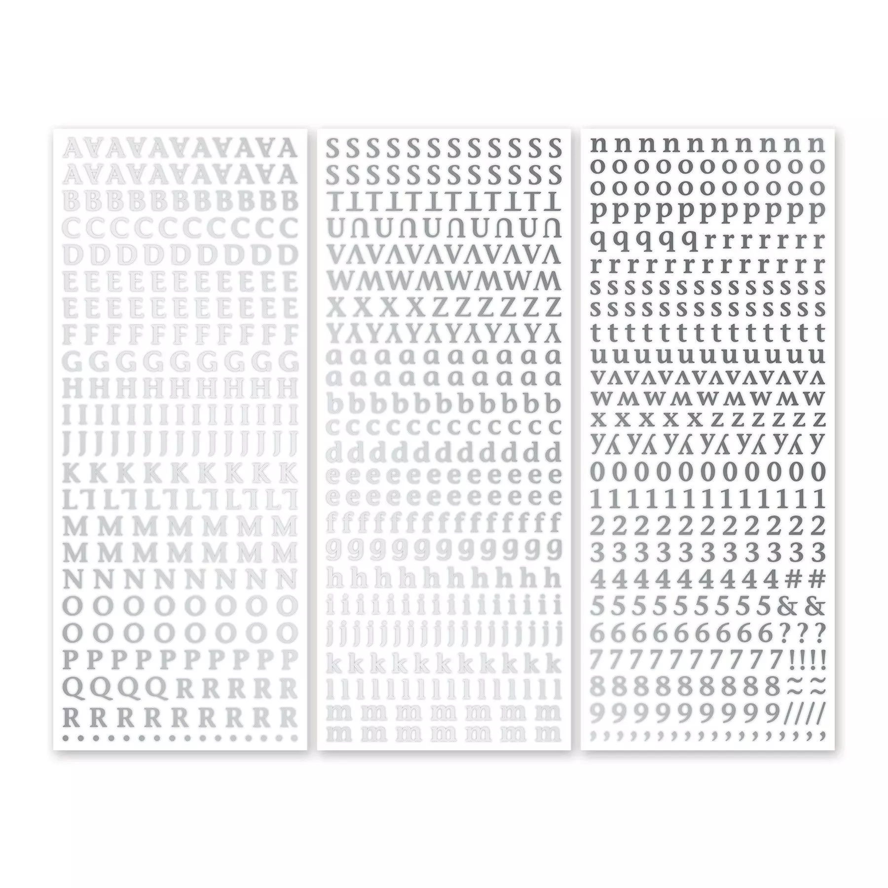 Silver Classy Mini ABC/123 Letter Stickers - Tessa Scrapbooks