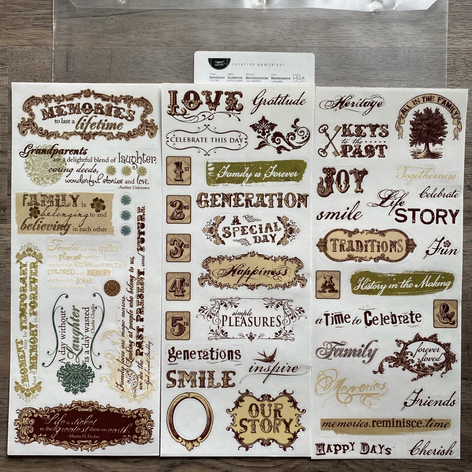 Reminisce Title Stickers - Tessa Scrapbooks
