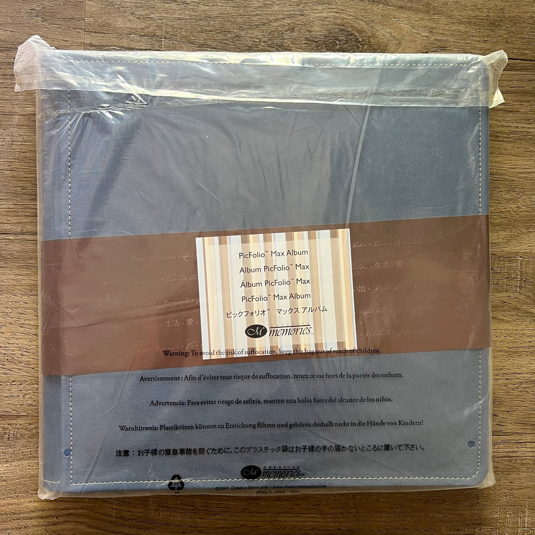 Blue PicFolio Max 12x12 Album With Beige Stitching - Tessa Scrapbooks