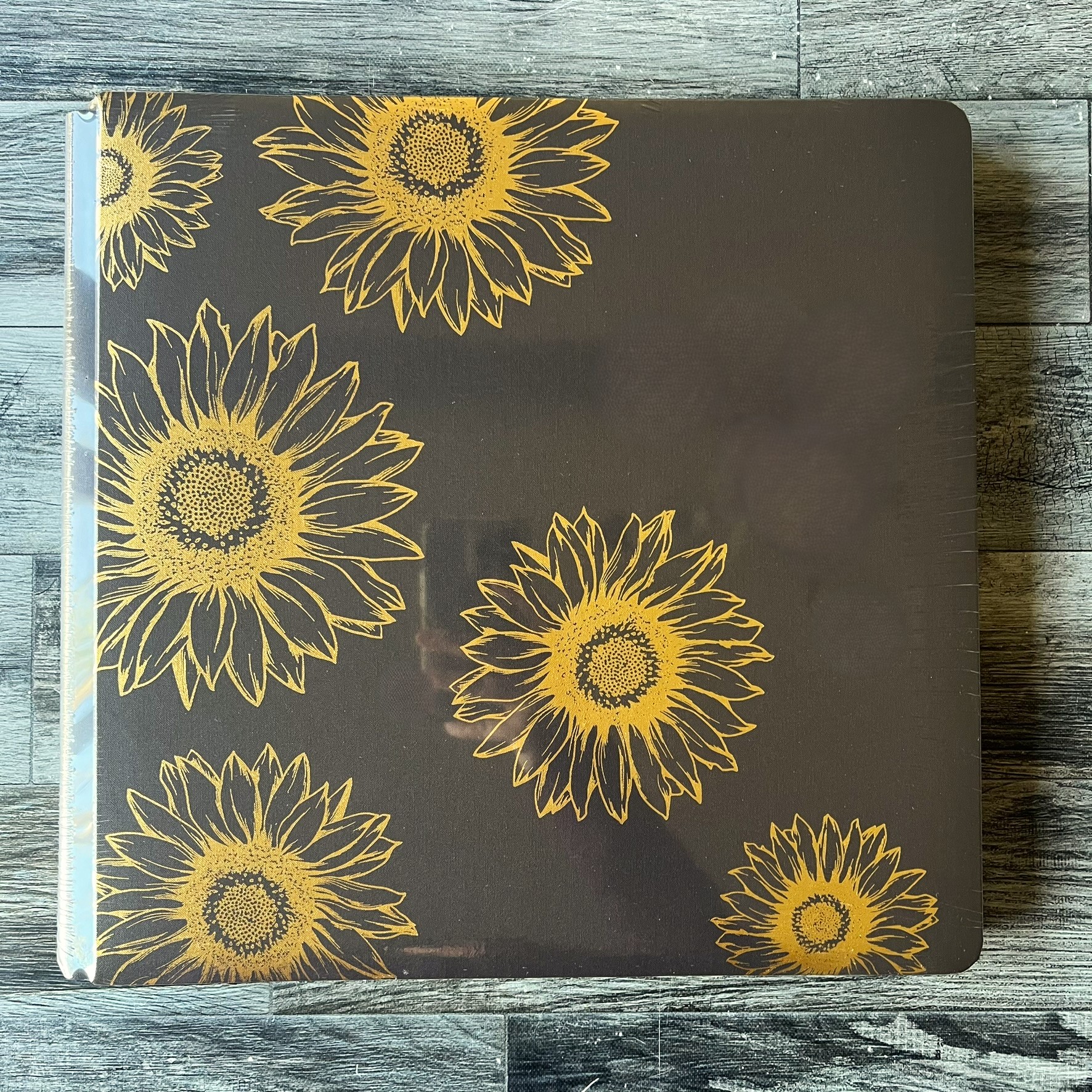 Sunflower Fields 12x12 Chocolate Foiled Album Cover - Tessa Scrapbooks