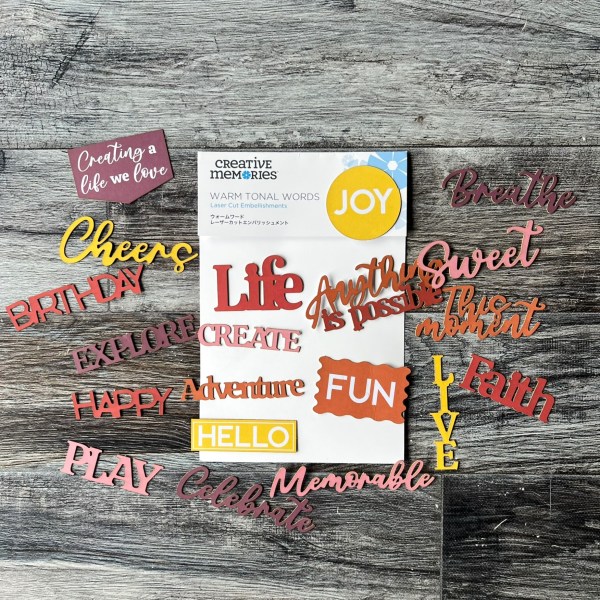 Warm Tonal Words Laser Cut Embellishments – Tessa Scrapbooks