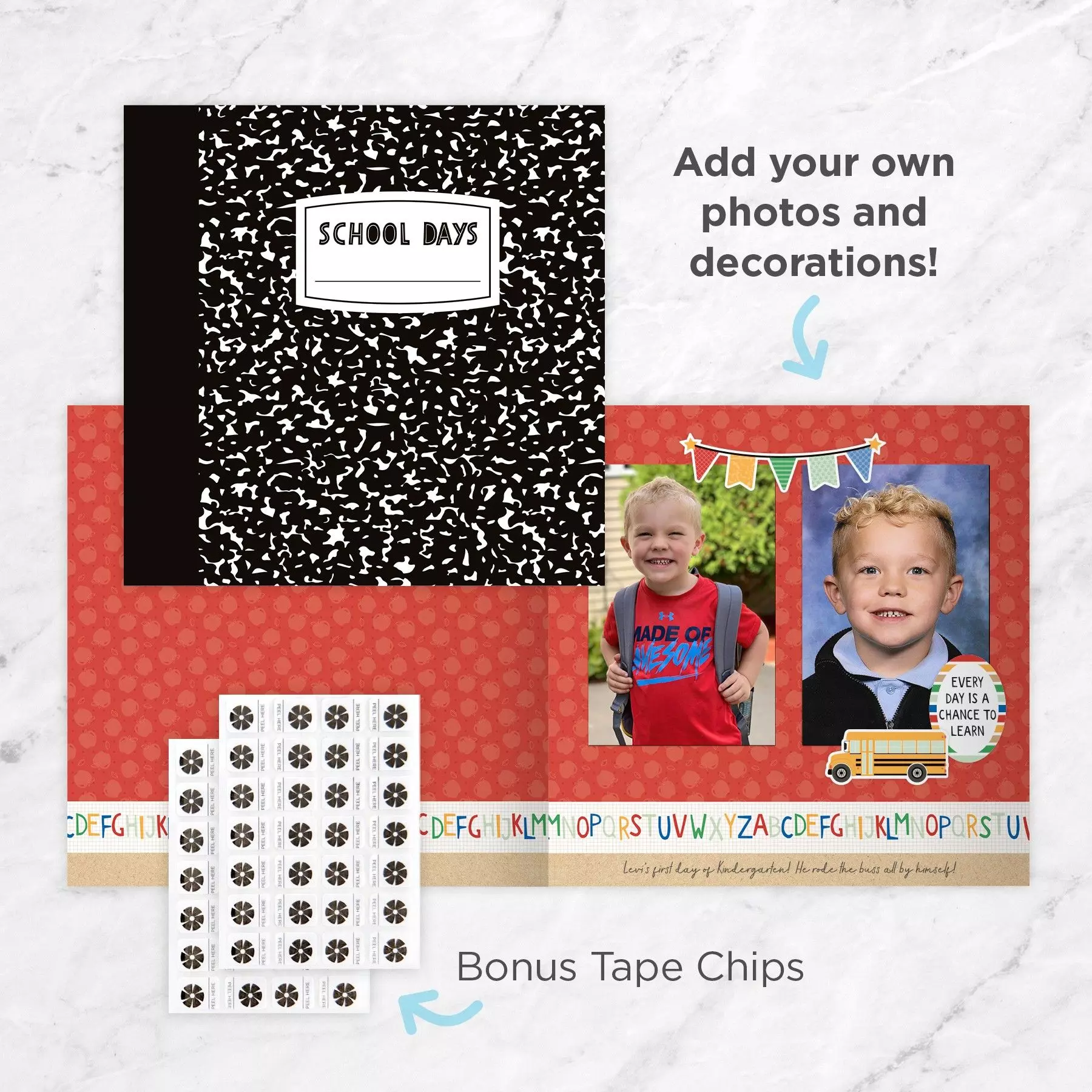 Back to School 8x8 Paper Album - Tessa Scrapbooks