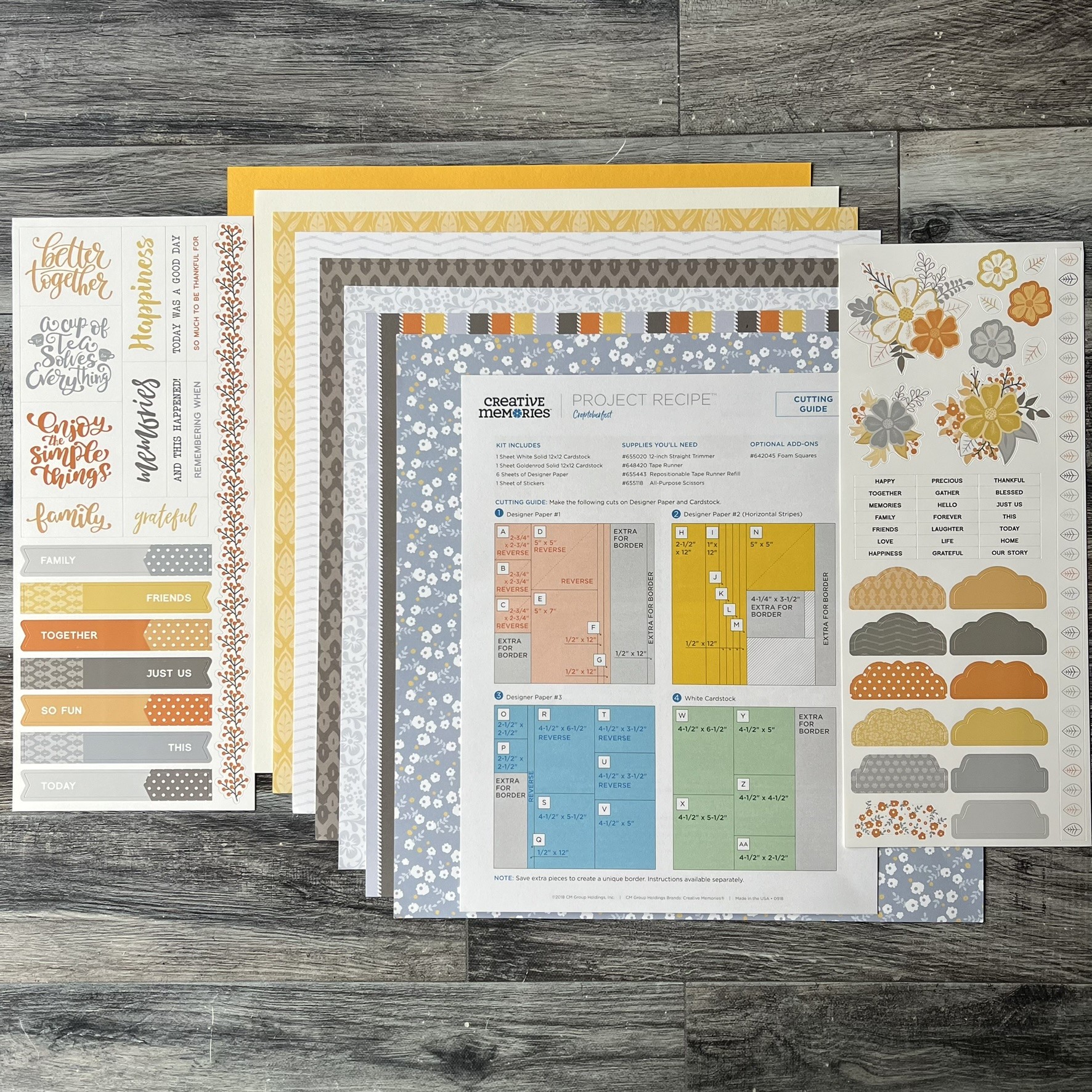Croptoberfest 2018 Thankful Project Recipe Kit - Tessa Scrapbooks