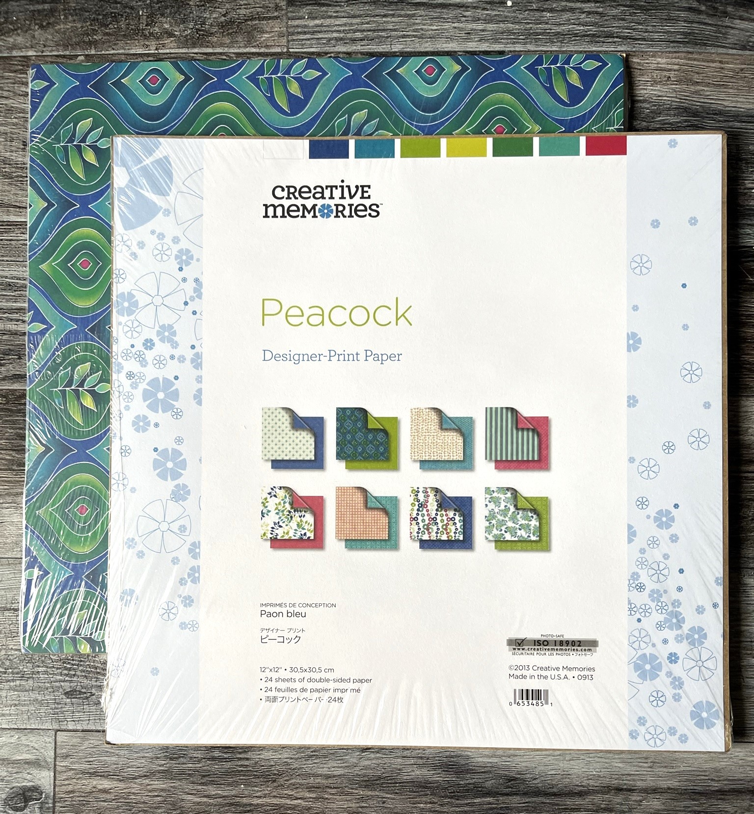 Peacock Designer Prints 12x12 - Tessa Scrapbooks