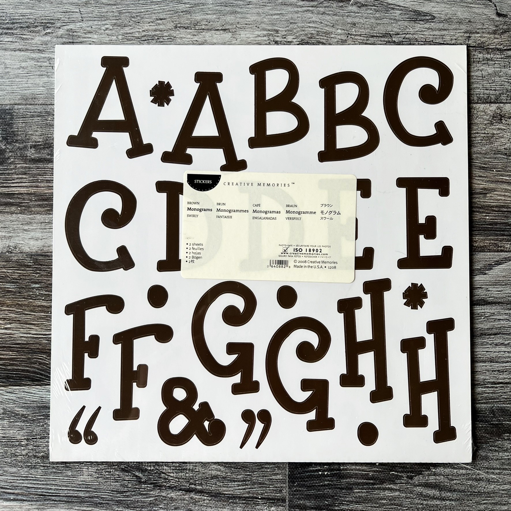 Brown Swirly ABC Monograms Stickers by Creative Memories - Tessa Scrapbooks