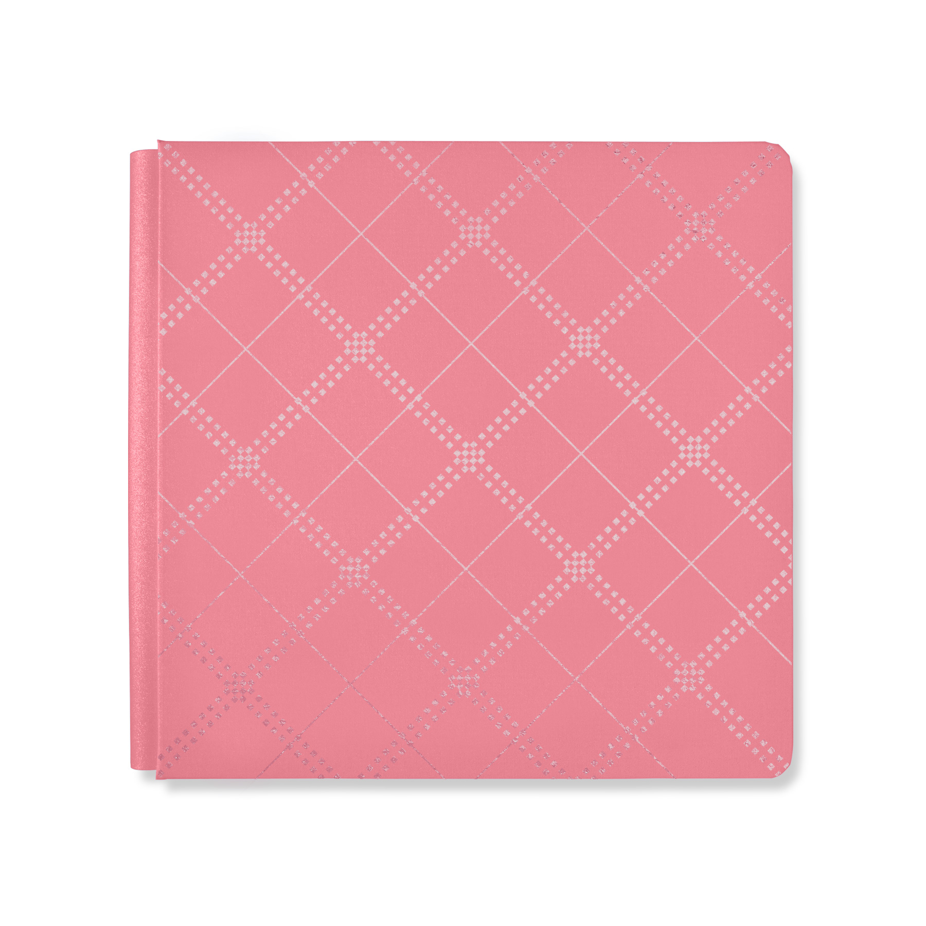 Diagonal Plaid Salmon Shimmer 12x12 True Album Cover - Tessa Scrapbooks