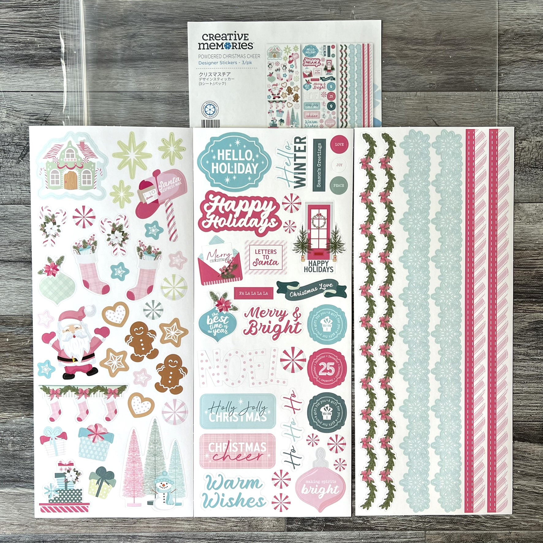 Powdered Christmas Cheer Stickers - Tessa Scrapbooks