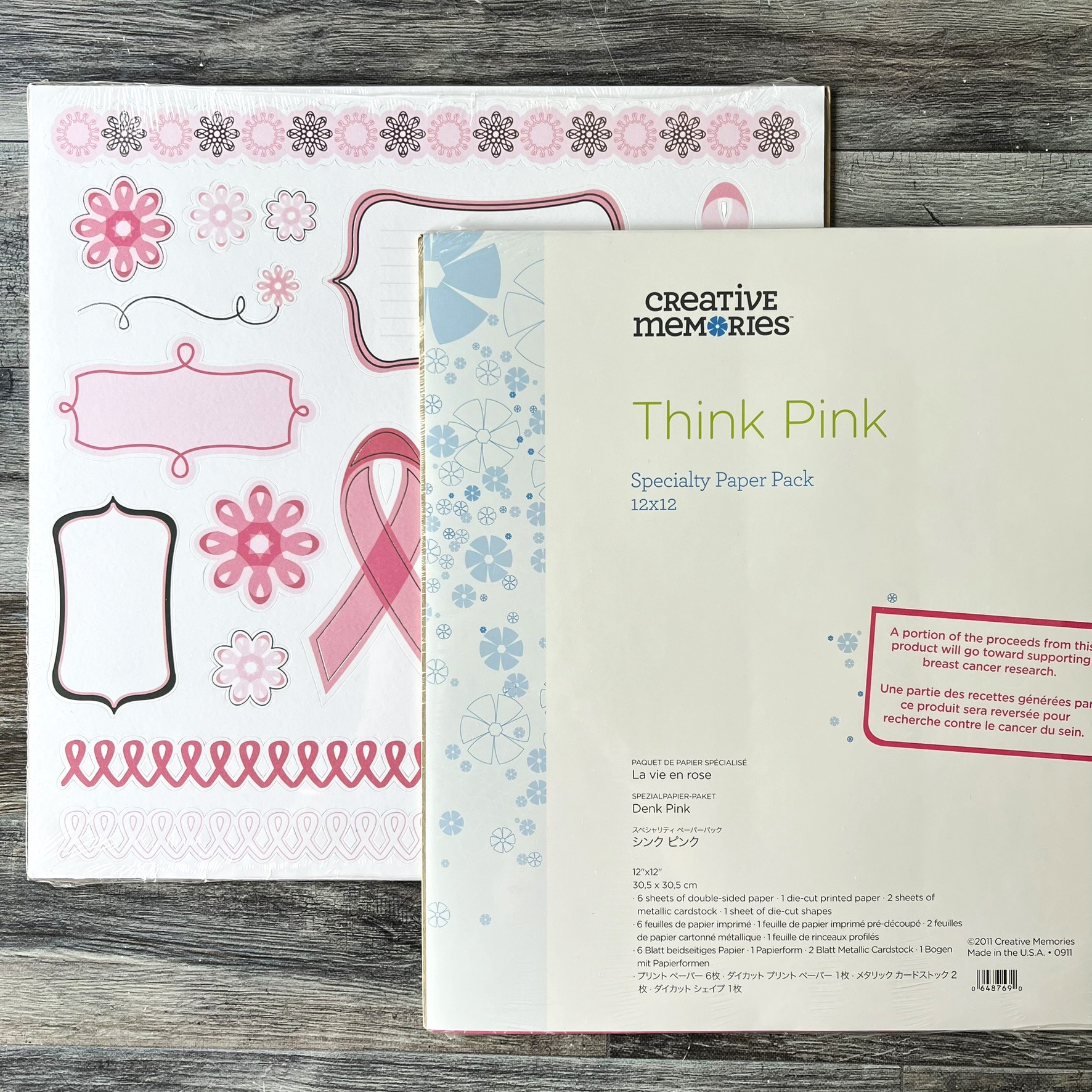 Think Pink Specialty Paper Pack 12x12 - Tessa Scrapbooks