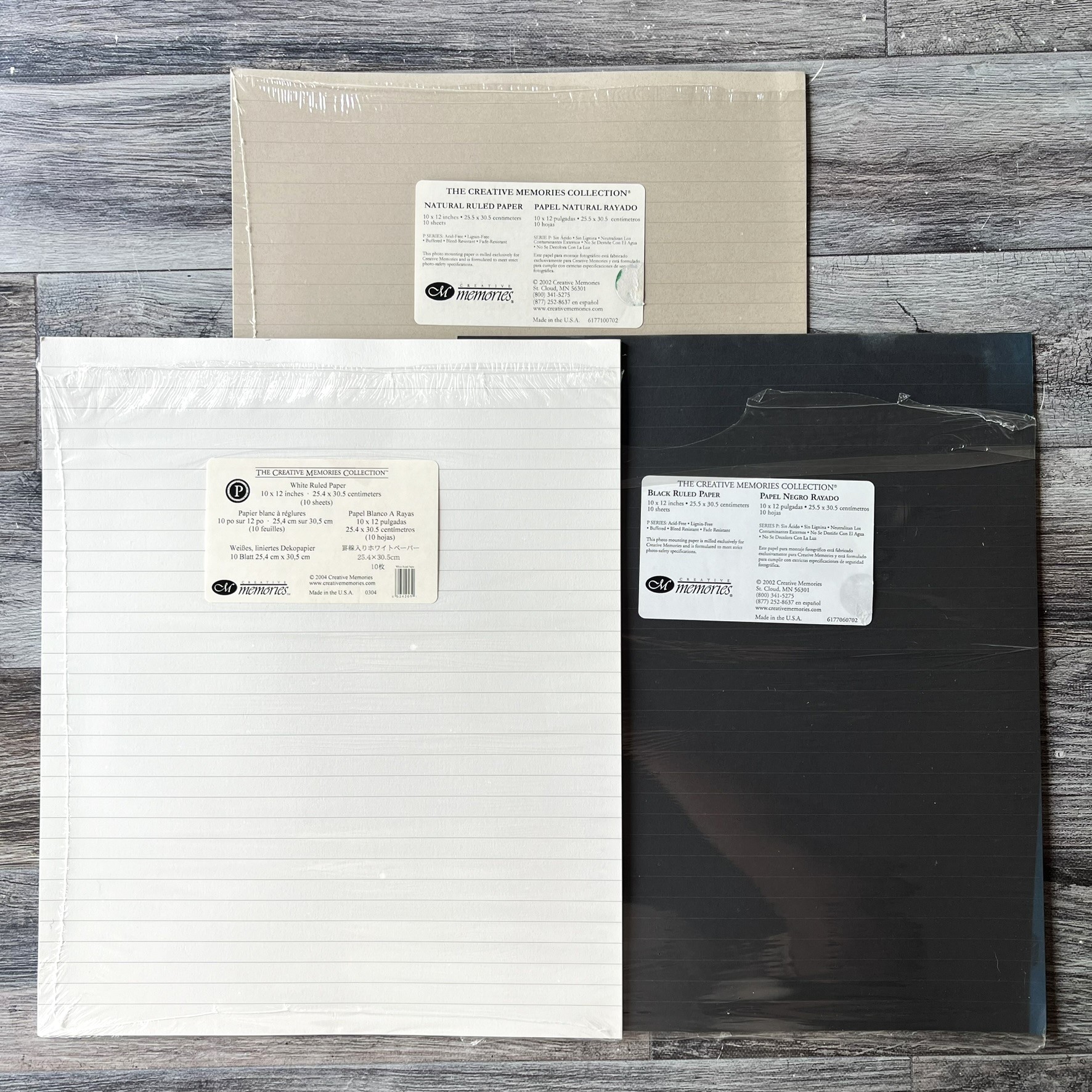 10x12 Variety Ruled Paper -Open Package - Tessa Scrapbooks