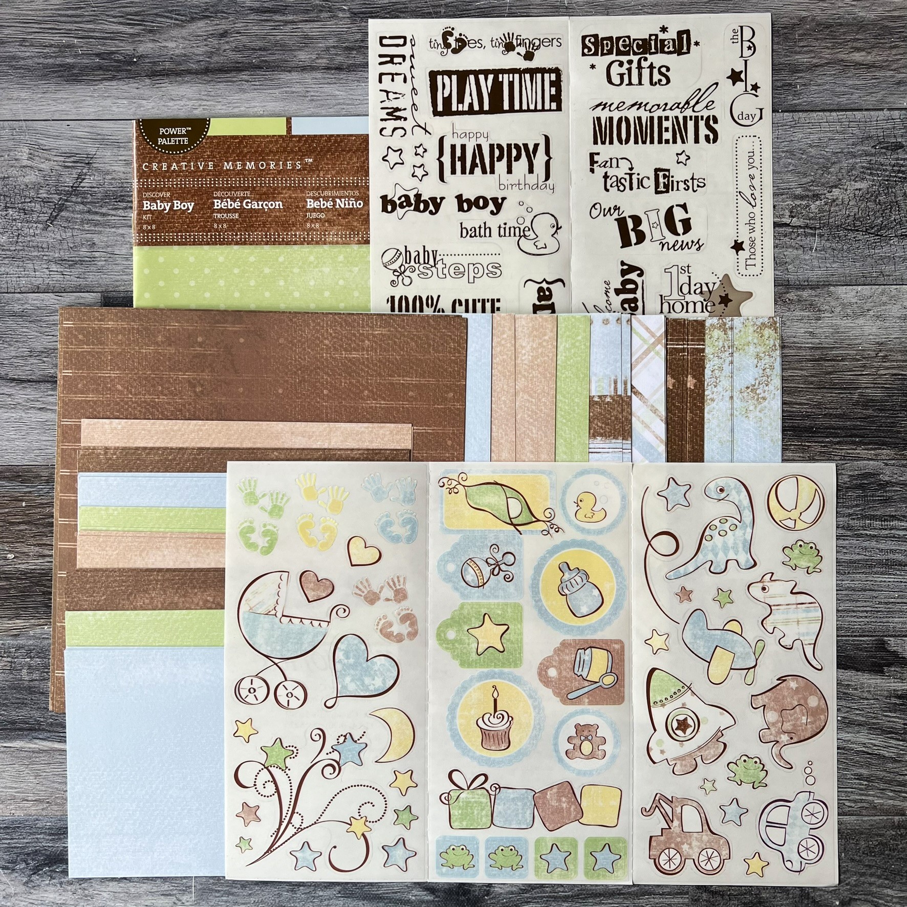 8x8 Discover Baby Boy Album Kit - Tessa Scrapbooks