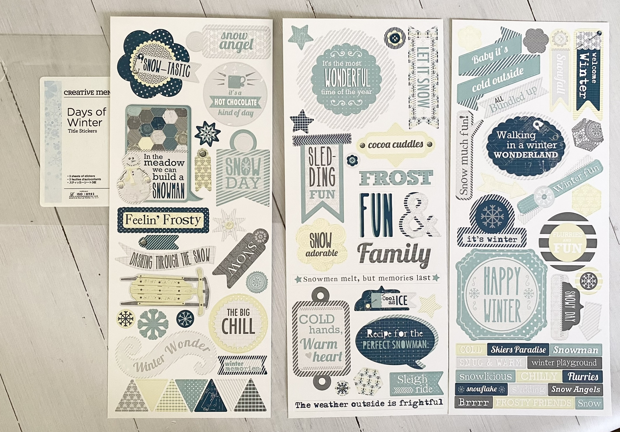 Days of Winter Title Stickers - Tessa Scrapbooks