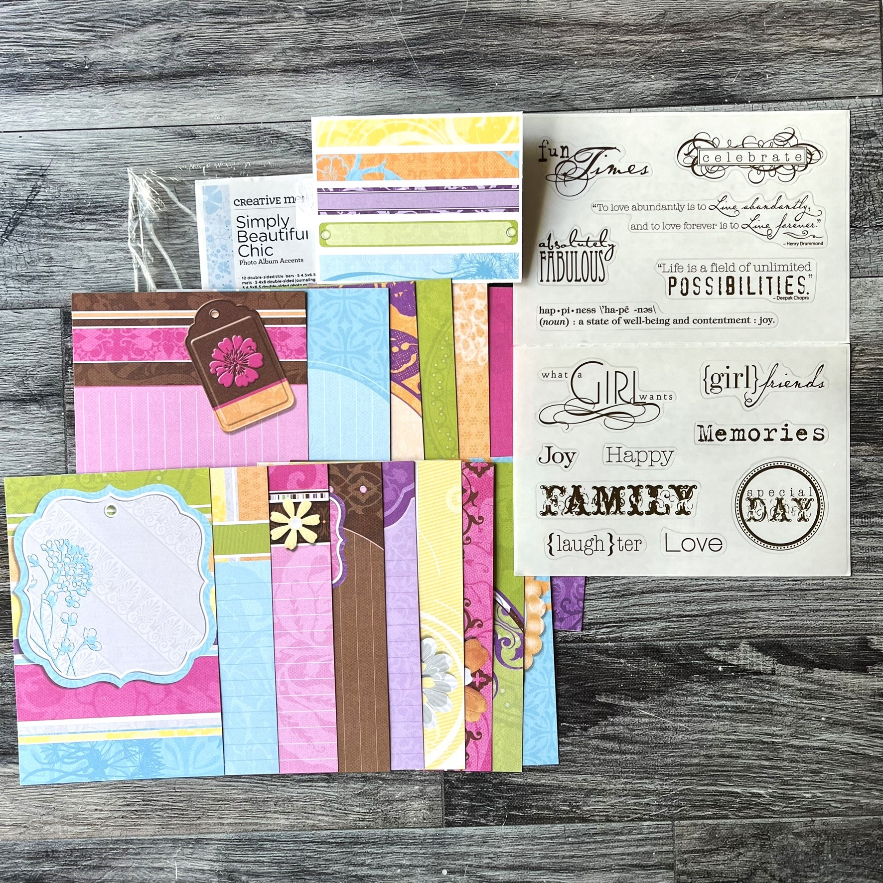 Simply Beautiful Chic Photo Album Accents - Tessa Scrapbooks