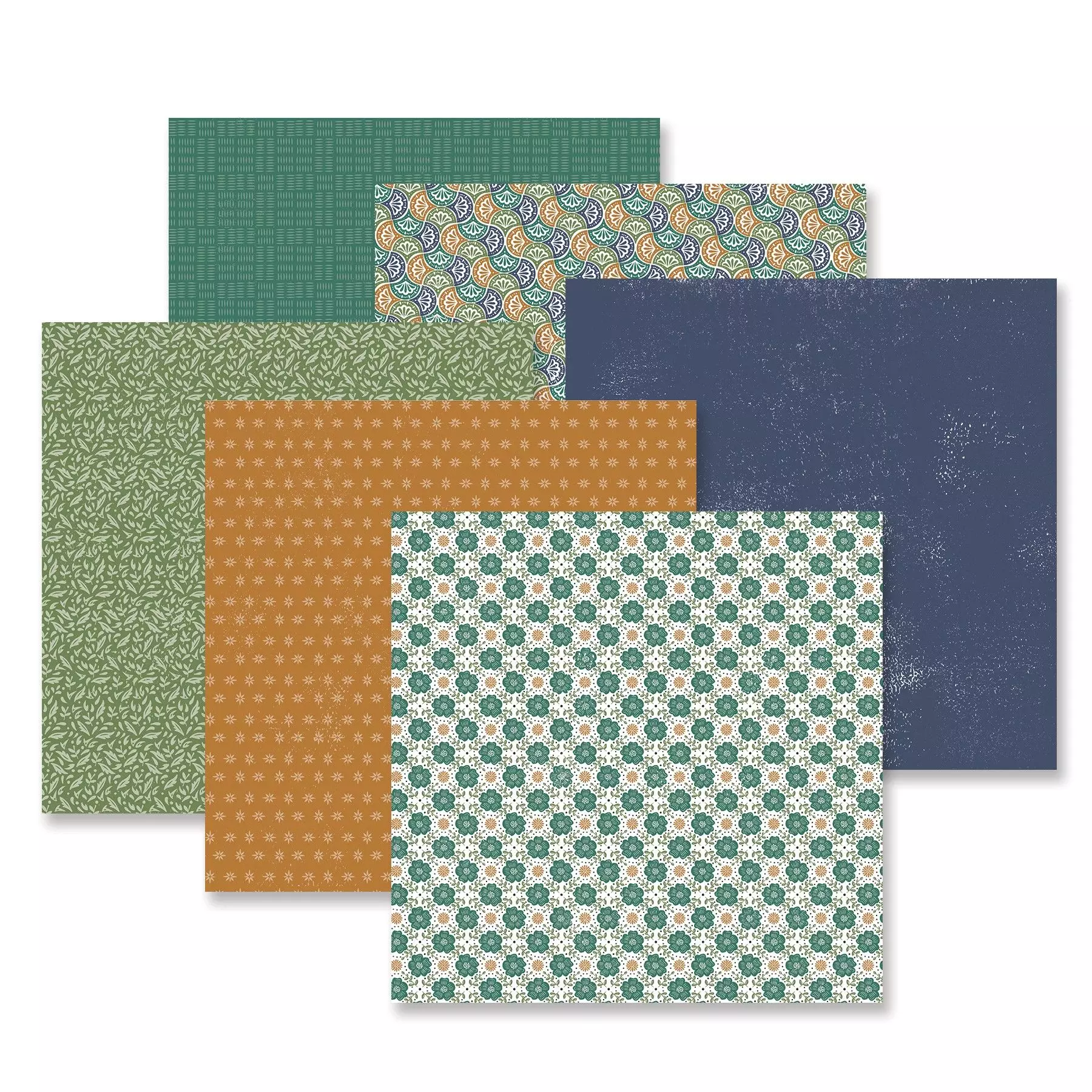 Welcoming Woodblock Printed Paper 6/pack - Tessa Scrapbooks