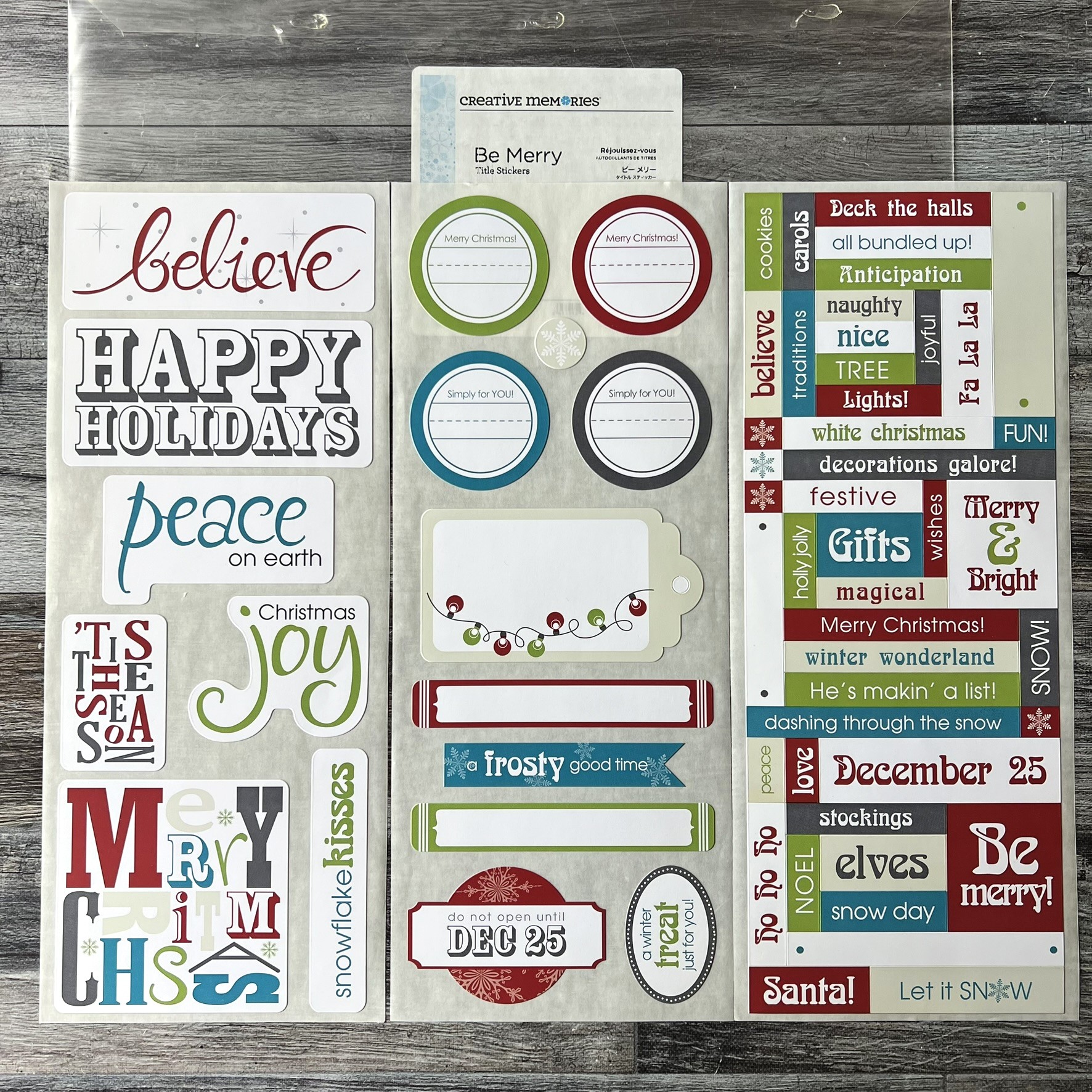 Be Merry Title Stickers - Tessa Scrapbooks