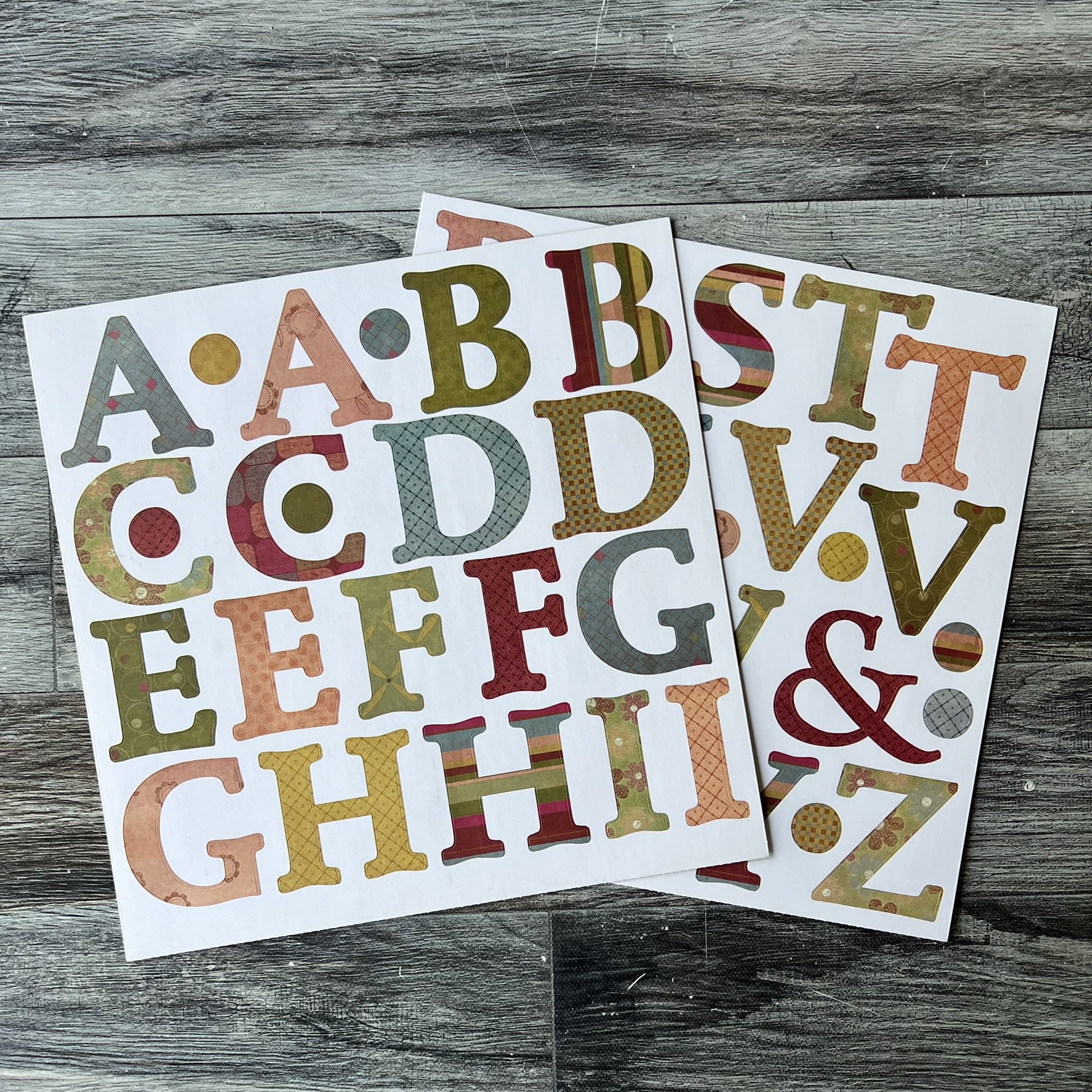 Earthy ABC Monograms Stickers by Creative Memories - Tessa Scrapbooks