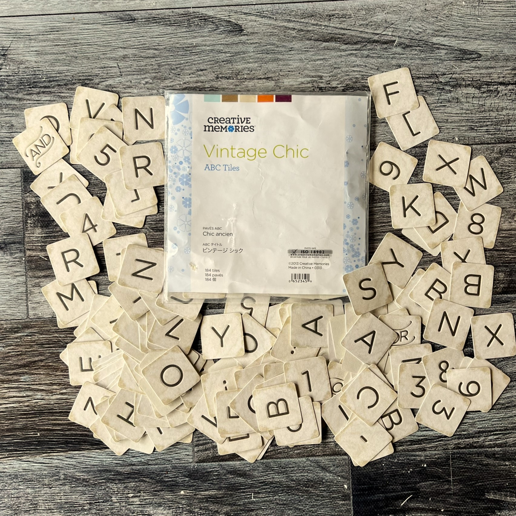 Vintage Chic ABC Tiles - Tessa Scrapbooks