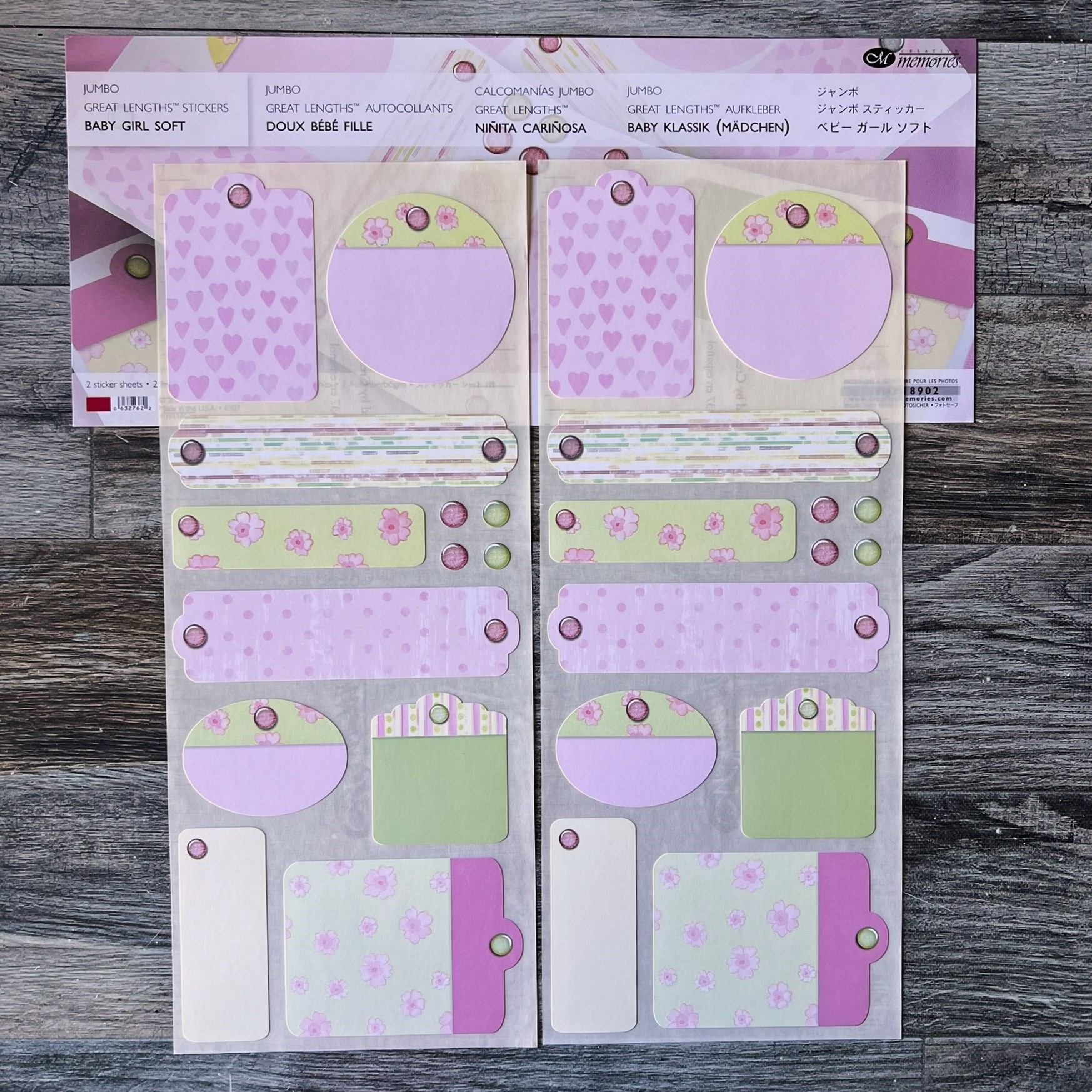 Jumbo Great Lengths Baby Girl Soft Stickers by Creative Memories ...