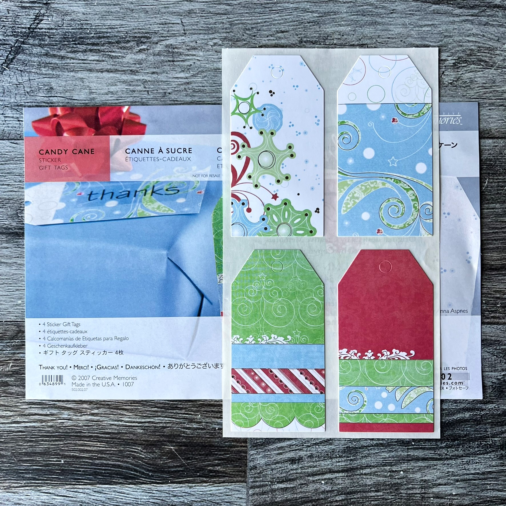 Candy Cane Sticker Gift Tags - Tessa Scrapbooks