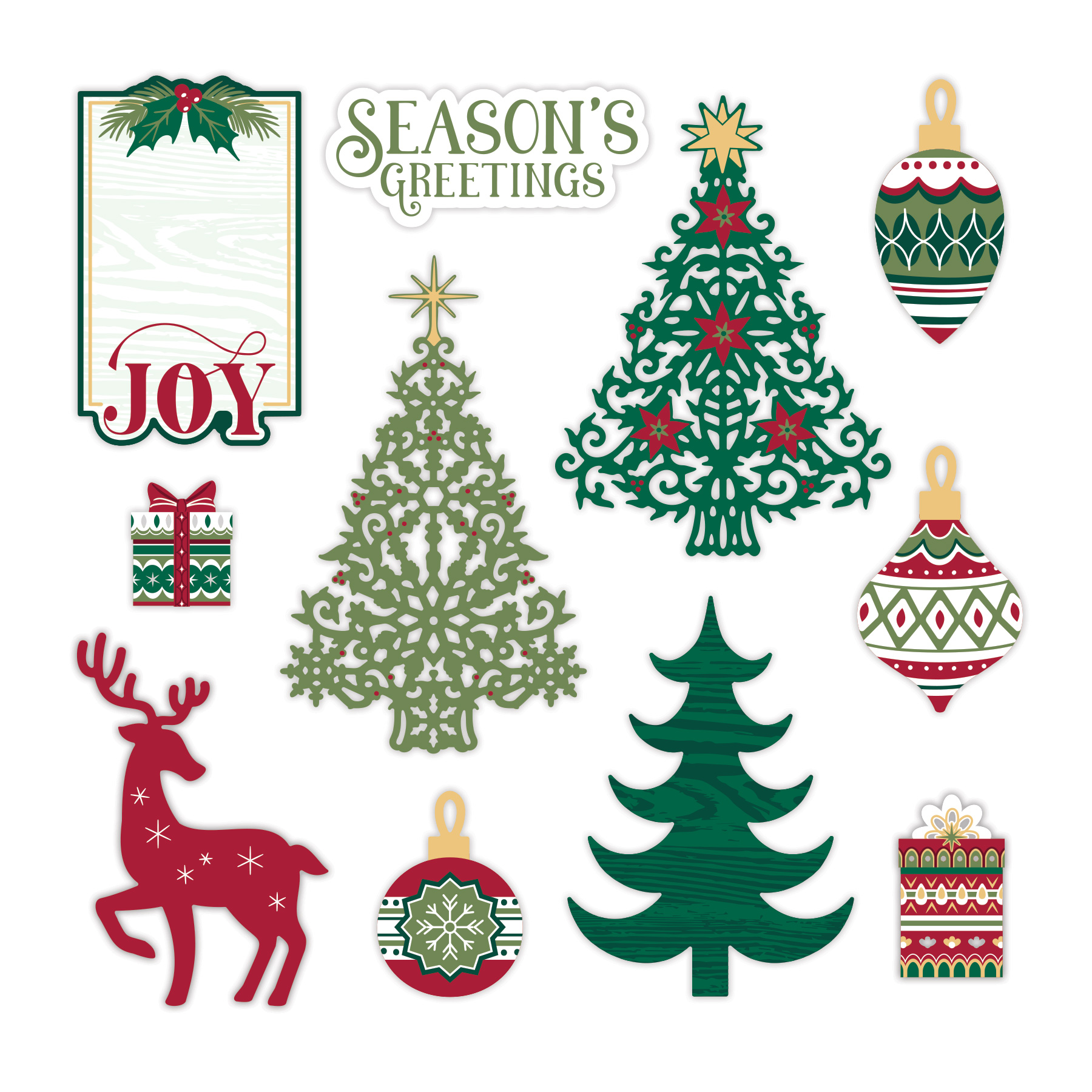 Christmas Charm Embellishments - Tessa Scrapbooks