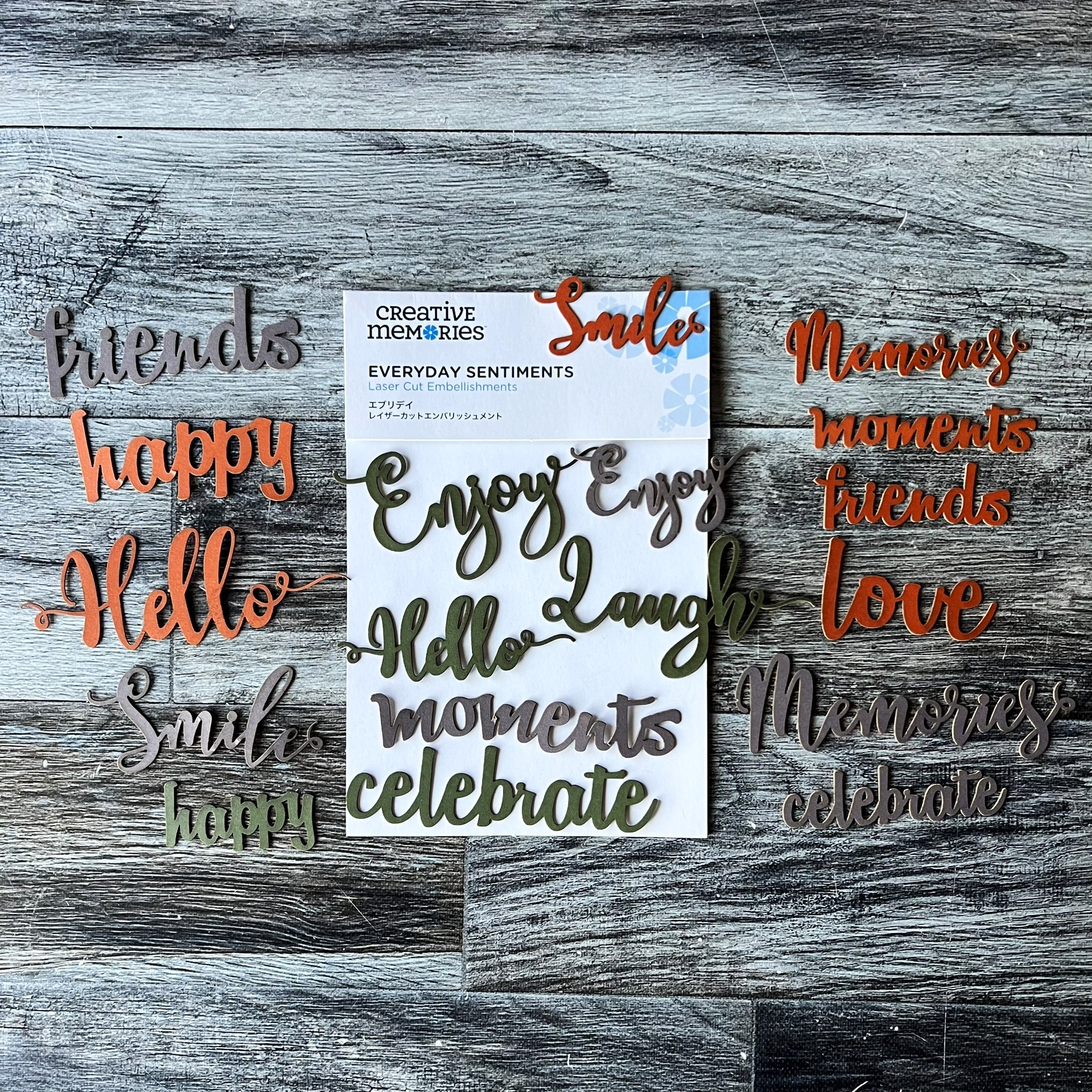 Everyday Sentiments Laser Word Embellishments - Tessa Scrapbooks