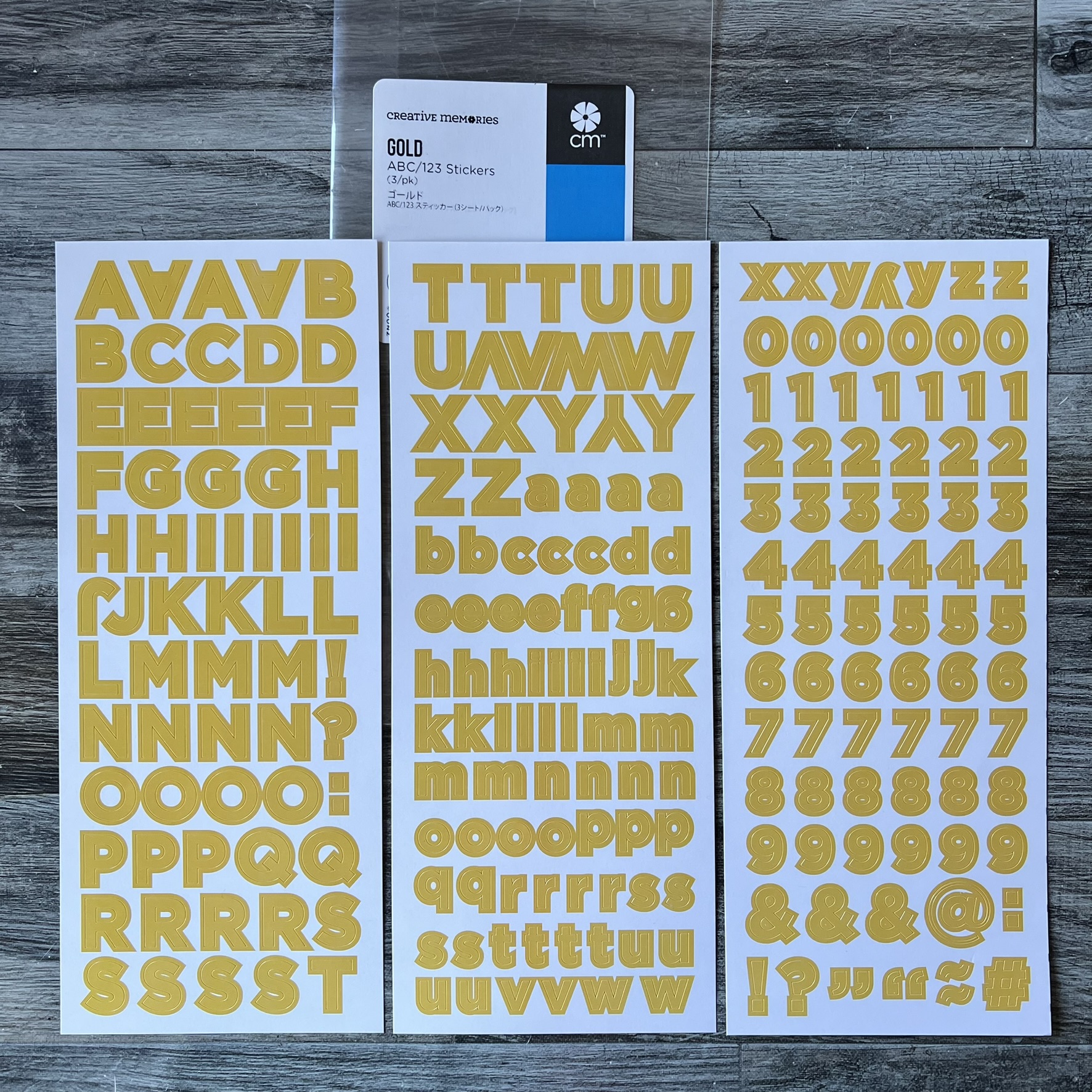 Gold ABC/123 Letter Stickers by Creative Memories - Tessa Scrapbooks